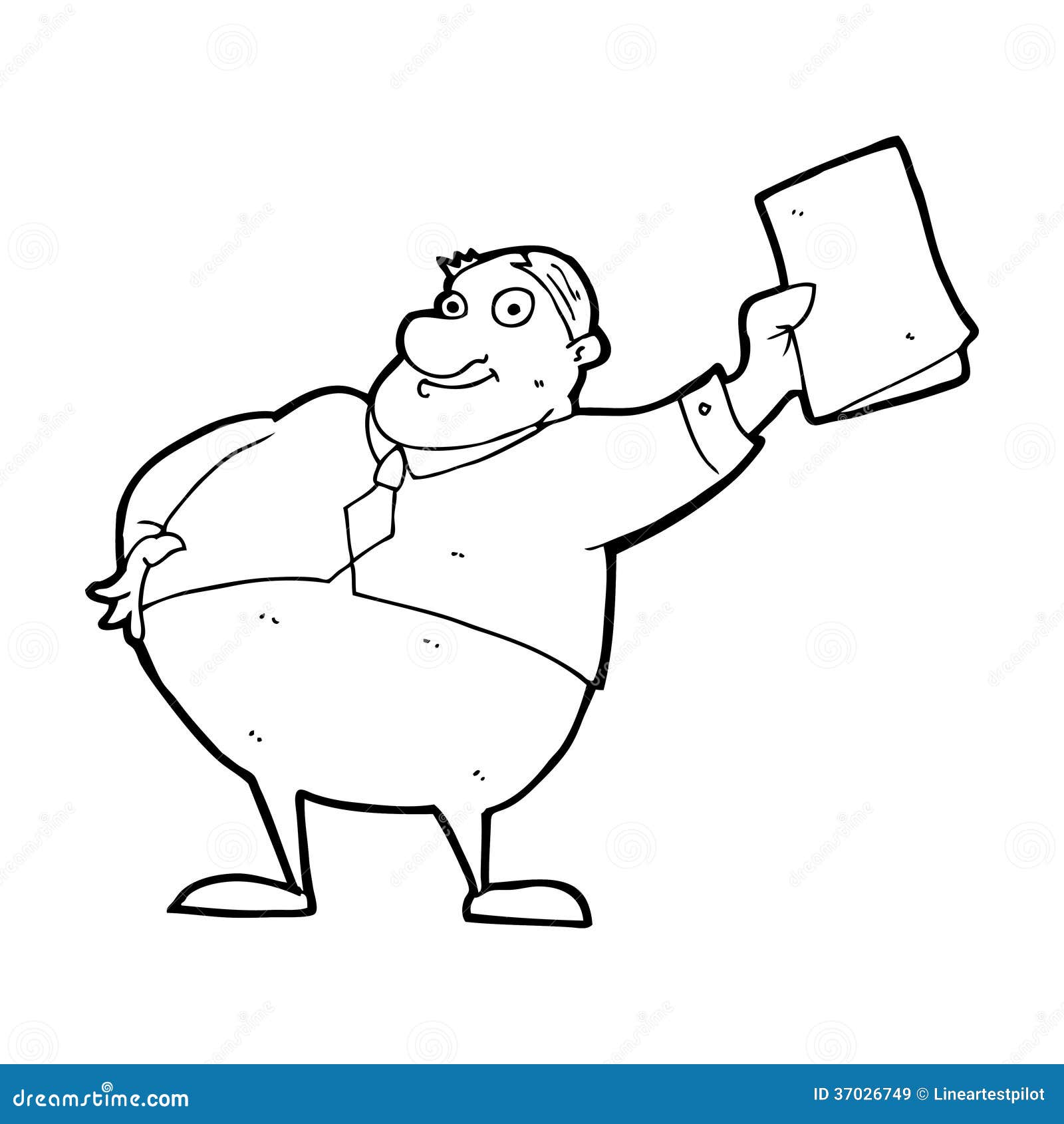 Cartoon boss waving papers stock illustration. Illustration of boss ...