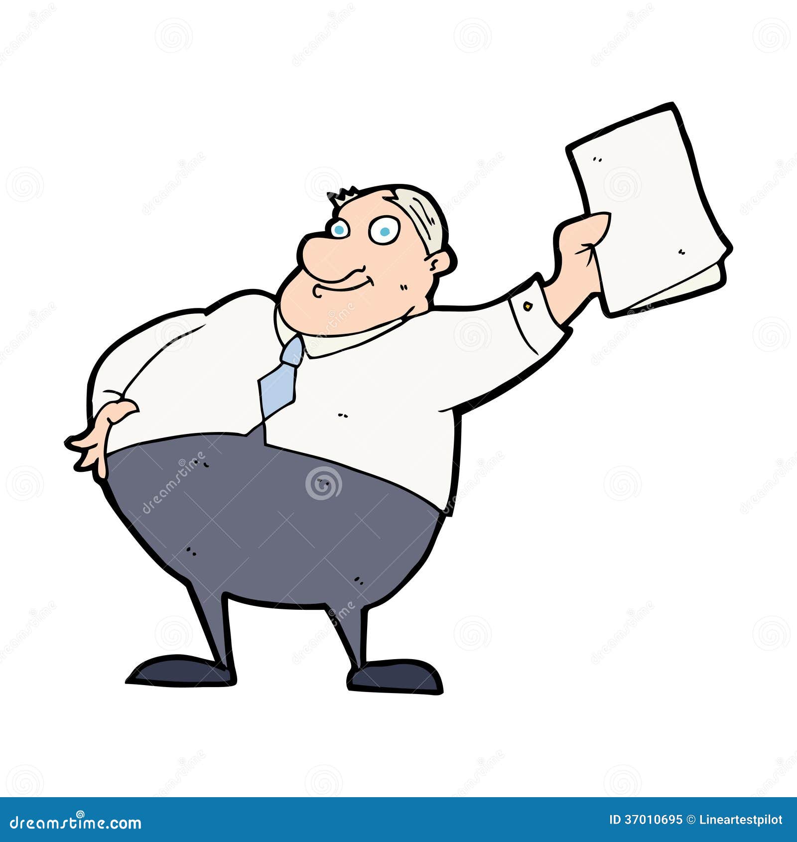 Cartoon boss waving papers stock illustration. Illustration of boss ...
