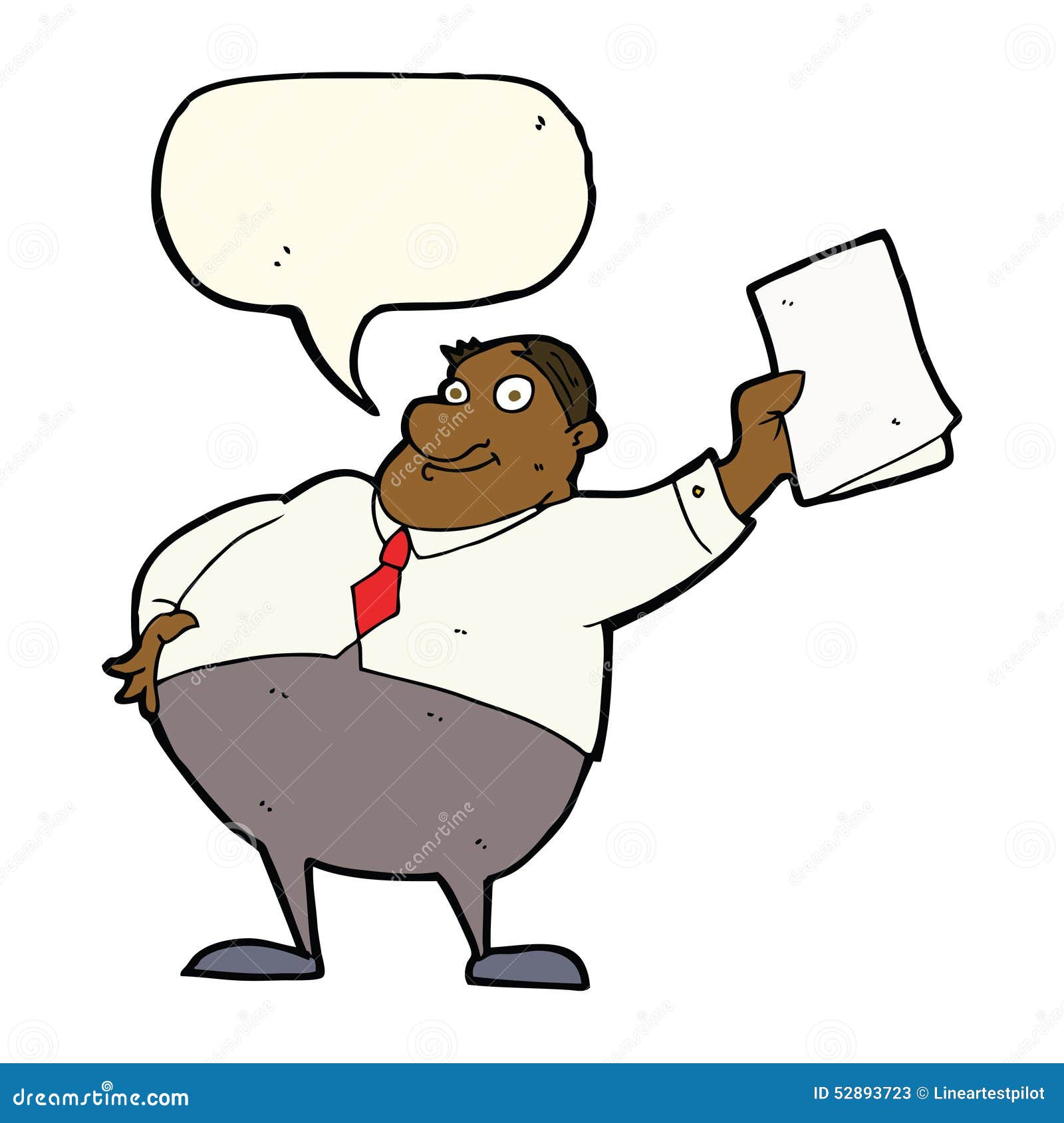 Cartoon Boss Waving Papers with Speech Bubble Stock Illustration ...