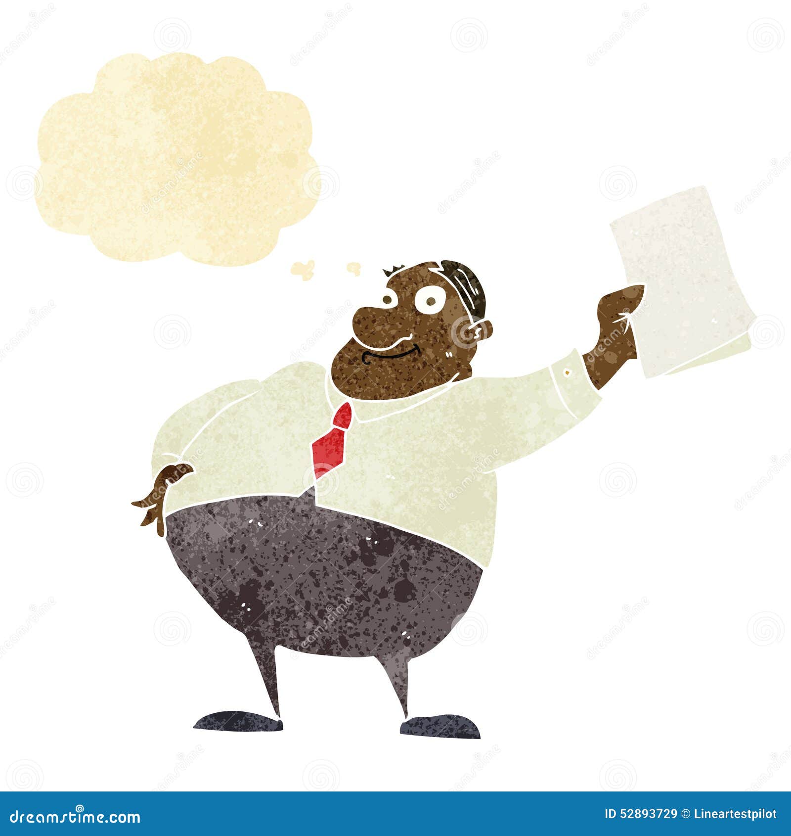 Cartoon Boss Waving Papers with Thought Bubble Stock Illustration ...