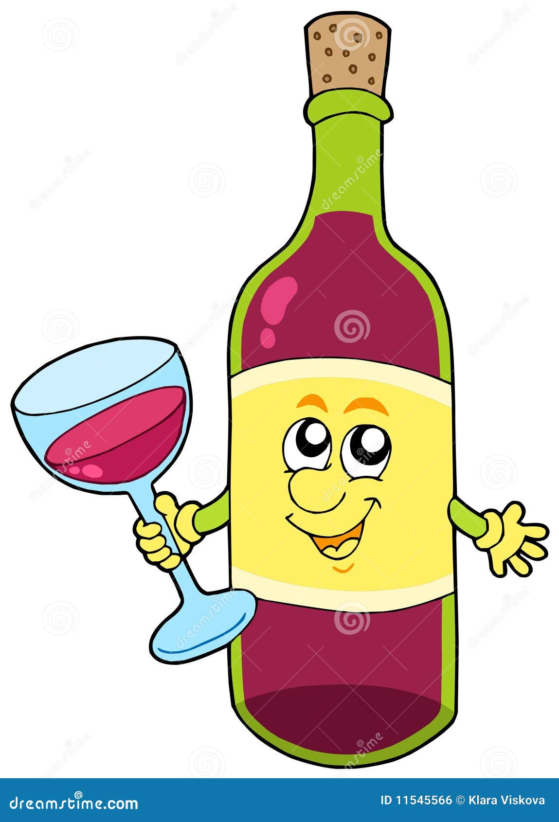 Cartoon bottle of wine stock vector. Illustration of cartoon - 11545566