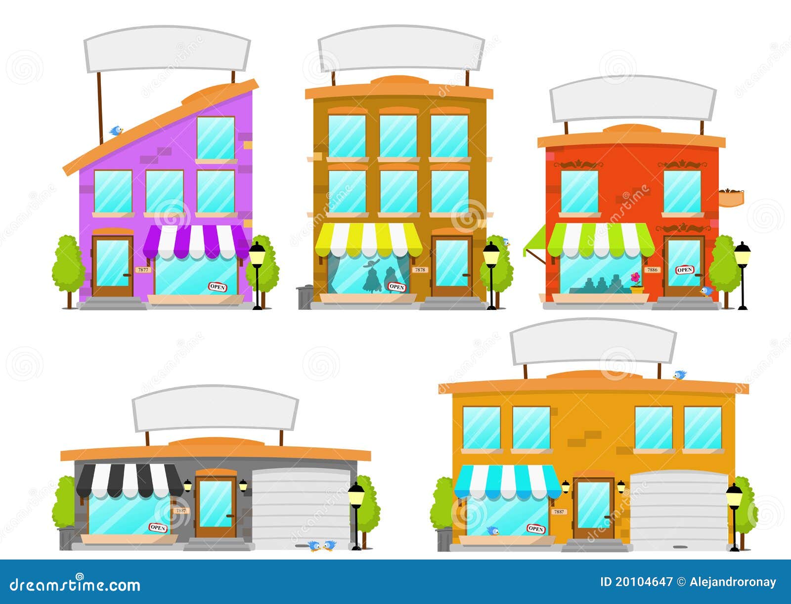 Cartoon Boutique Building Series Stock Illustration - Illustration of ...