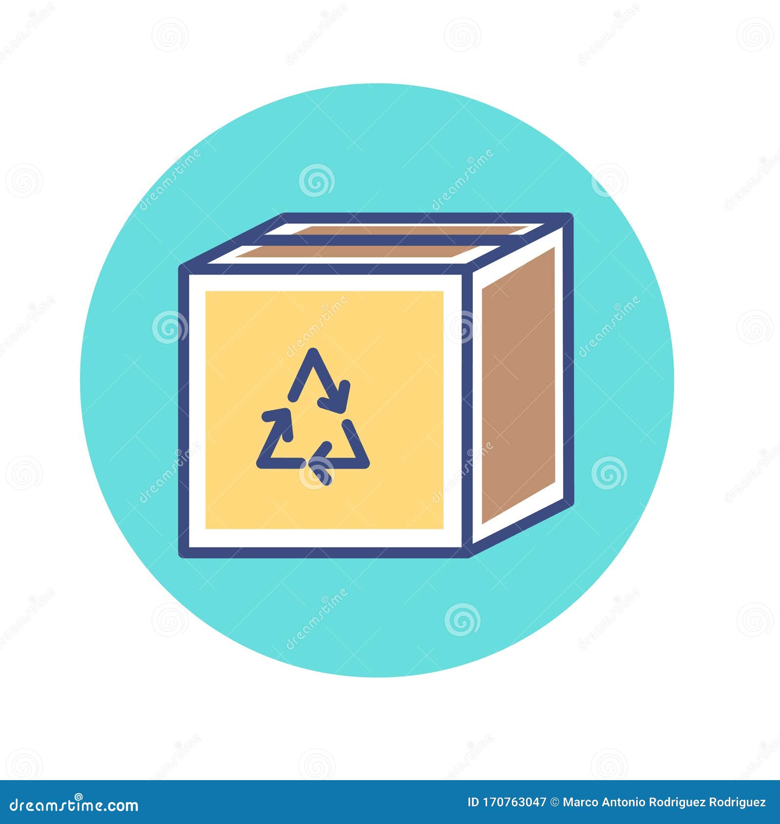 Cartoon Box Icon Emoji Illustration Isolated Stock Illustration ...
