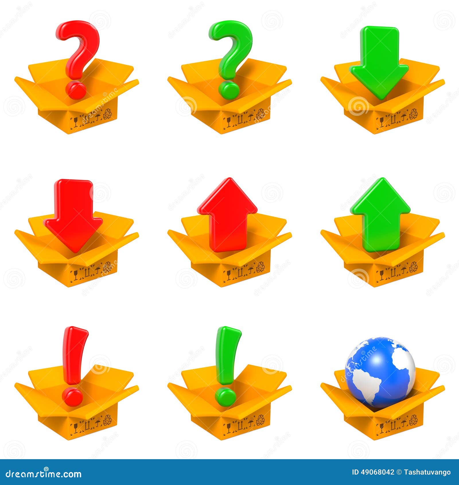 Cartoon Box With Question Mark. Isolated On White. Stock Photo ...