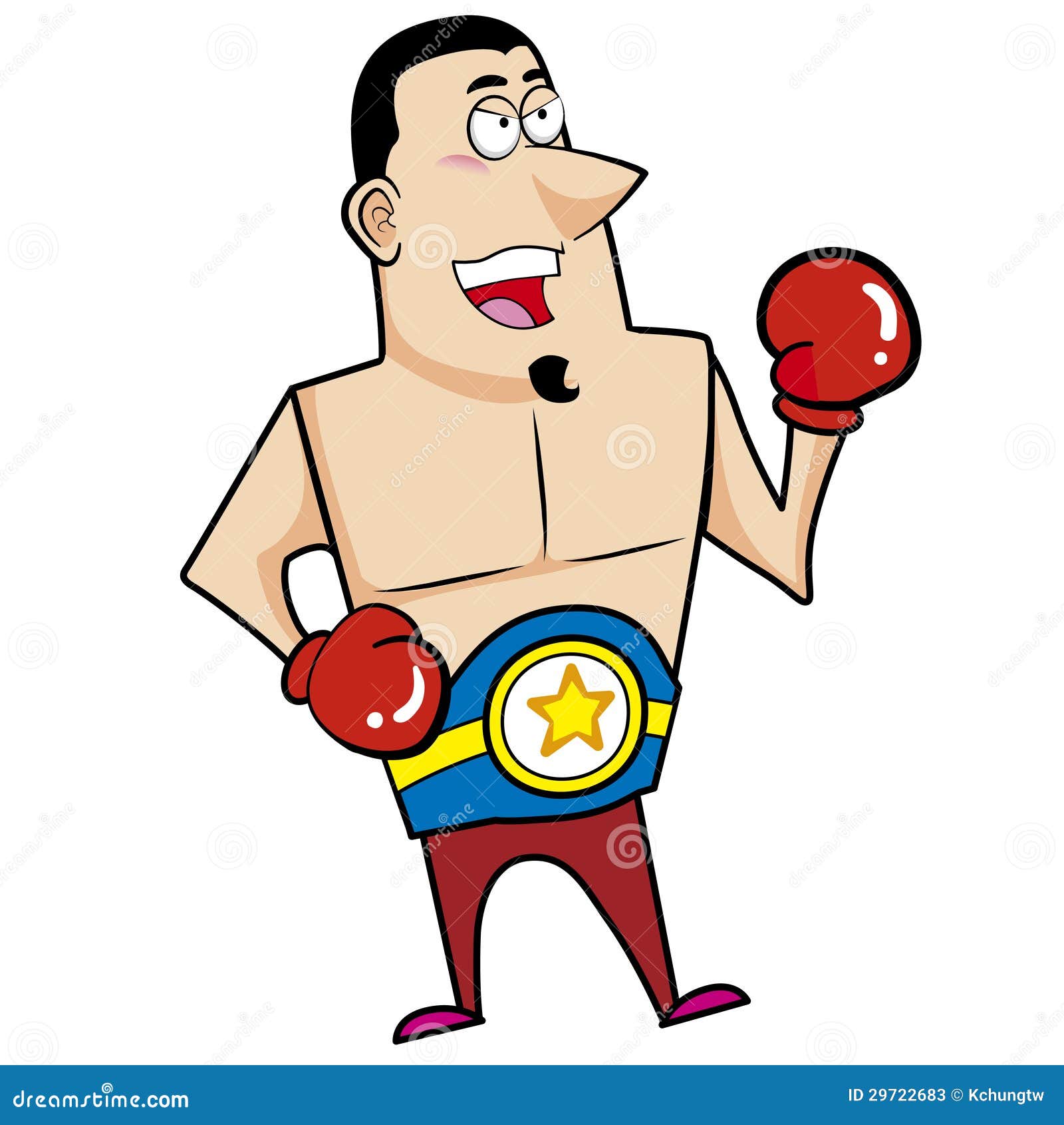 Cartoon boxer stock vector. Illustration of brunette - 29722683