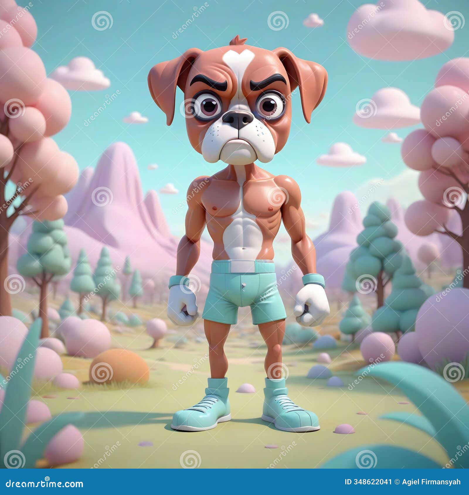 Cartoon Boxer Dog Ready To Fight Stock Illustration - Illustration of ...