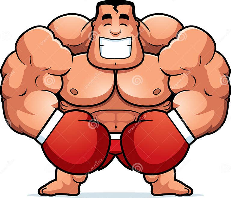 Cartoon Boxer Flexing stock vector. Illustration of fighter - 47713852