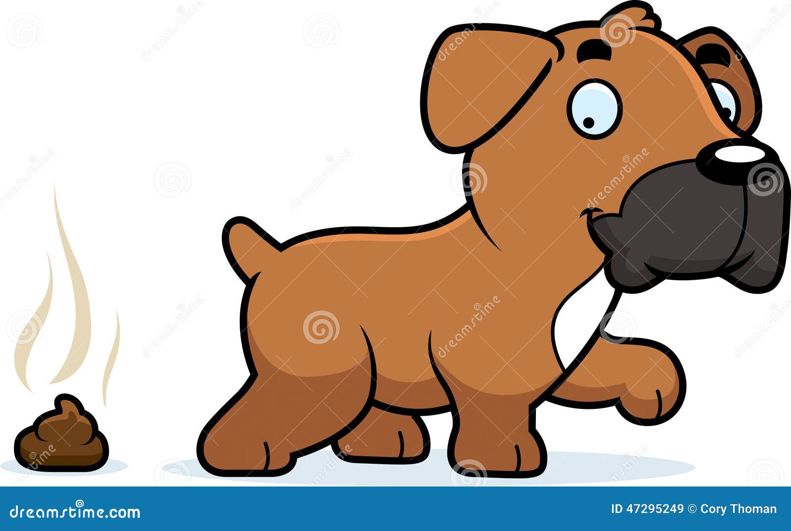 Cartoon Boxer Poop stock vector. Illustration of smiling - 47295249