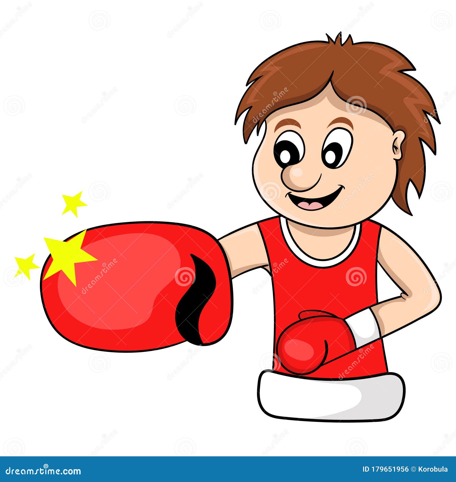 Cartoon the Boxer in Red, Vector Illustration Stock Vector ...