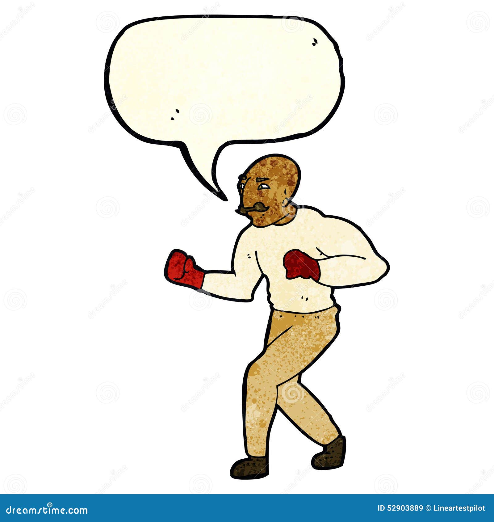 Cartoon Boxer with Speech Bubble Stock Illustration - Illustration of ...