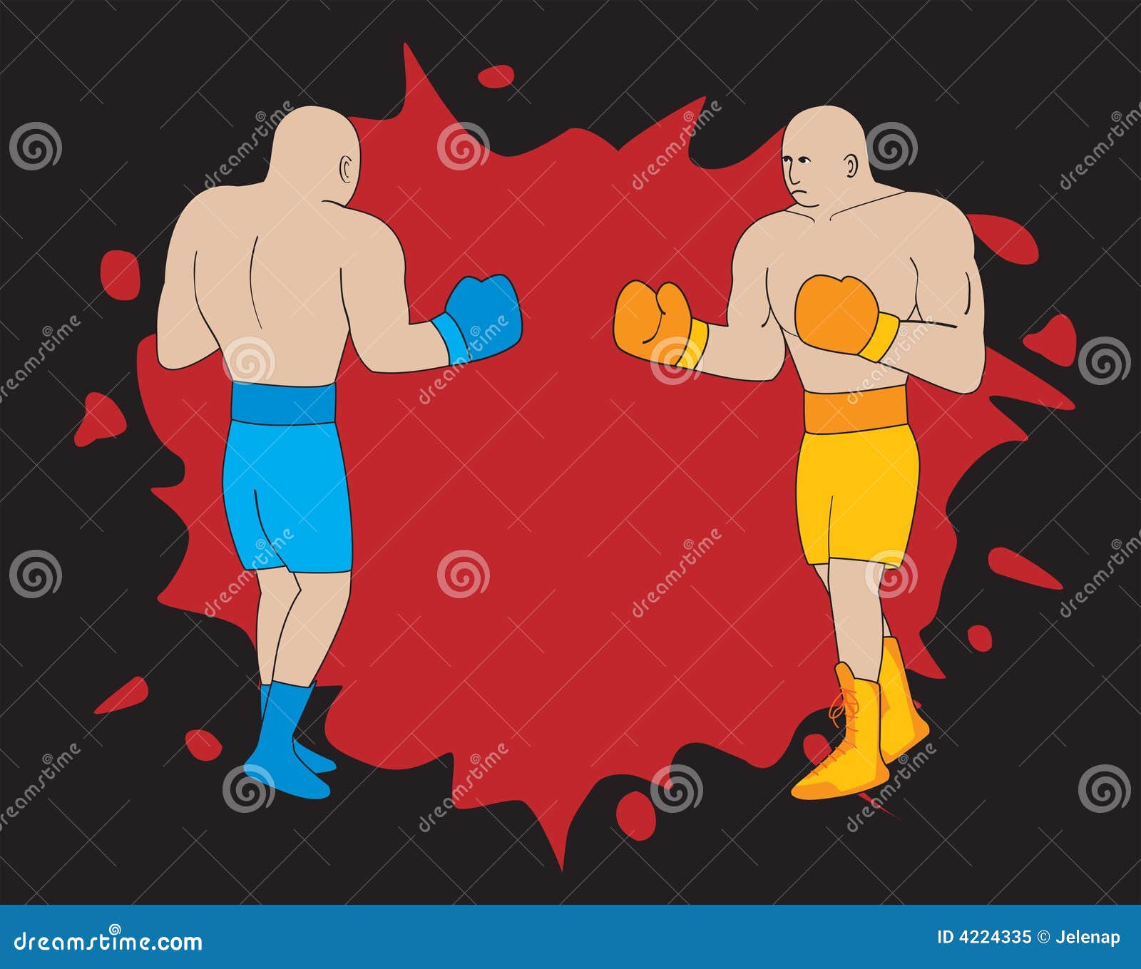 Two Cartoon Boxers Sparring In Boxing Match Royalty-Free Stock Image ...