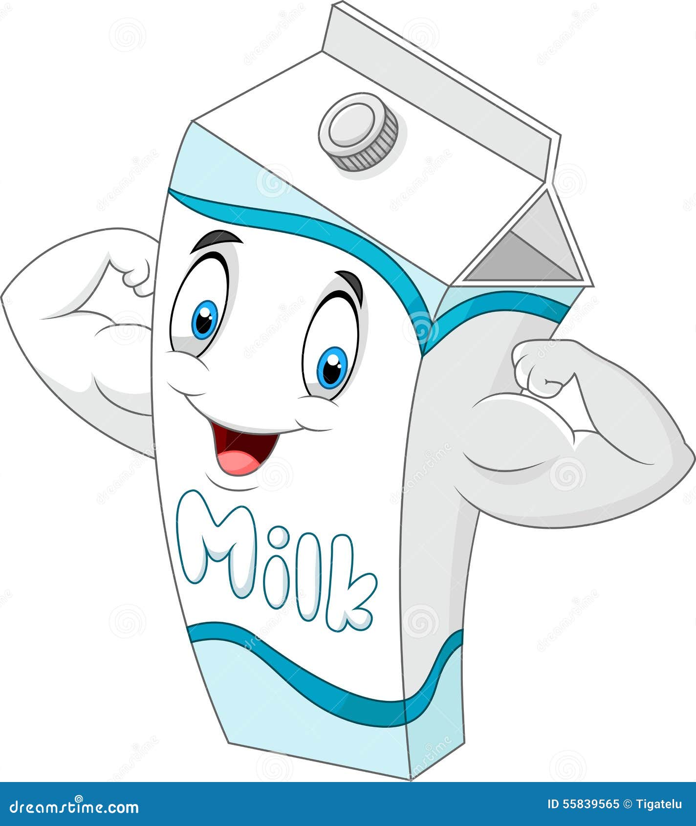 Cartoon a Boxes of Milk To Give Strength and Usefulness Stock Vector ...