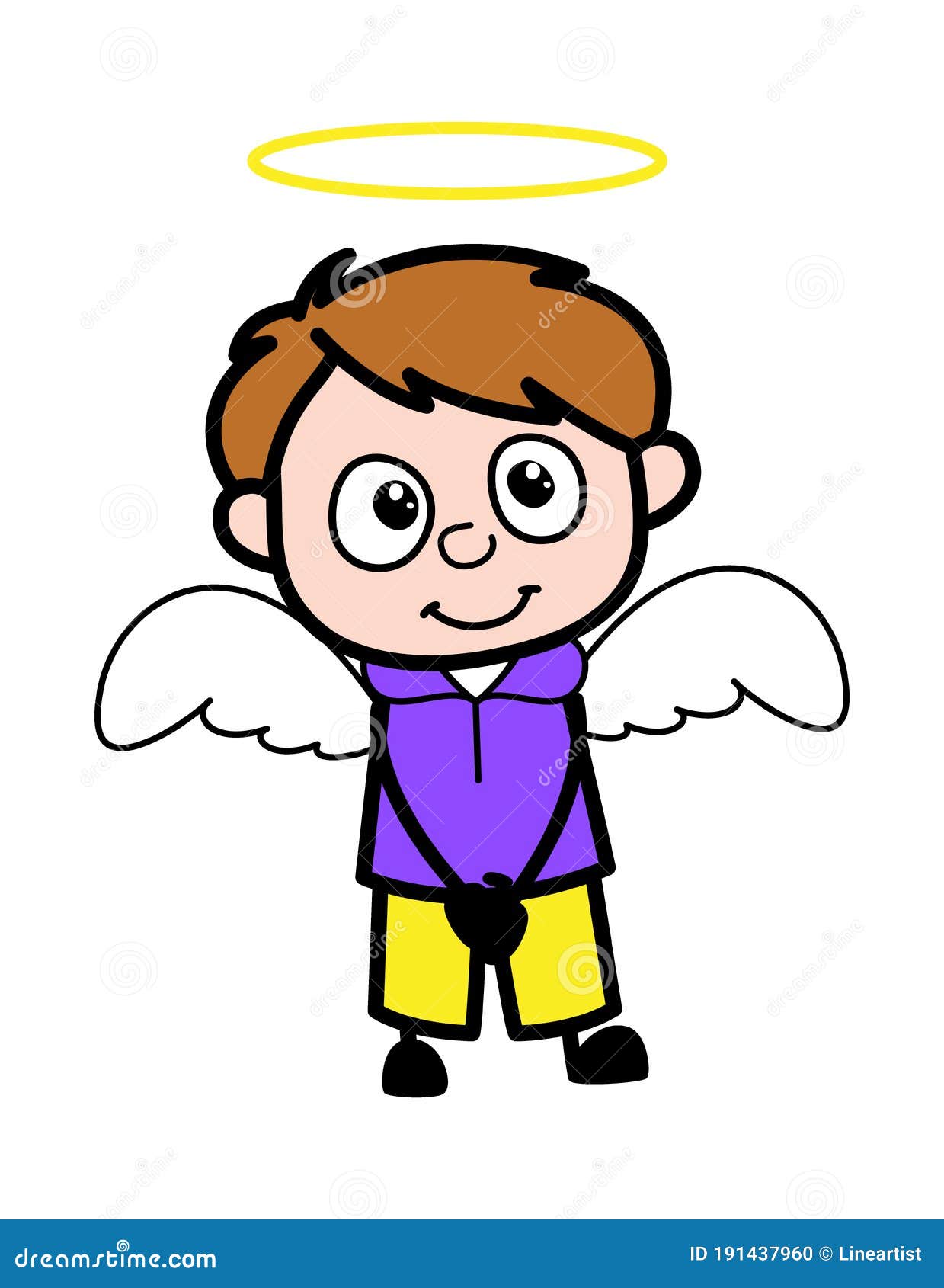 Cartoon Boy in Angel Costume Stock Illustration - Illustration of ...