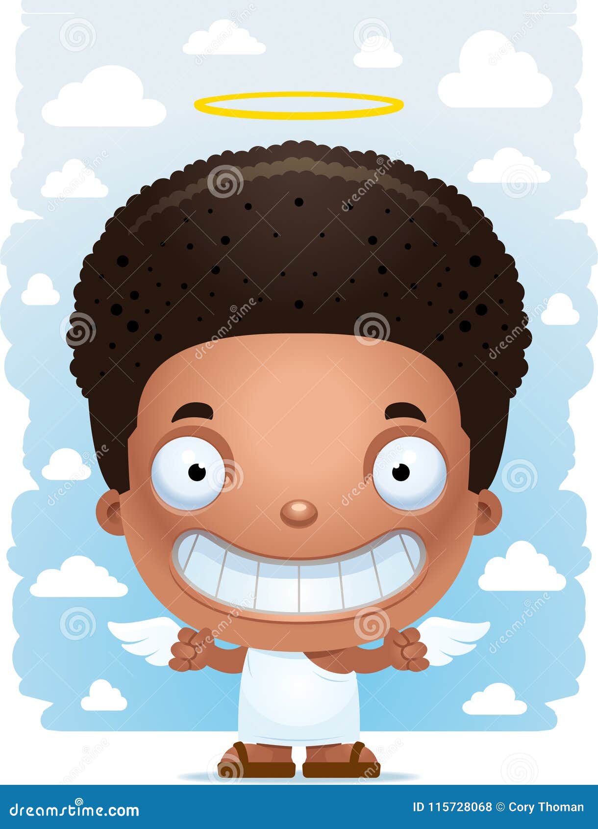 Cartoon Boy Angel Smiling stock vector. Illustration of heaven - 115728068