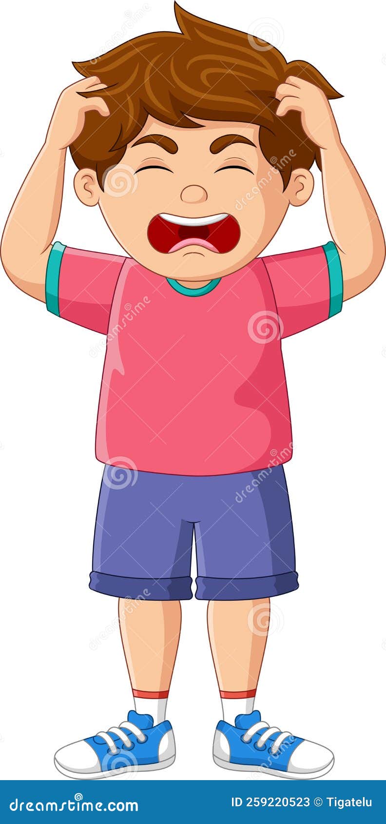 Cartoon Boy Anger Frustrated Expression Stock Vector - Illustration of ...
