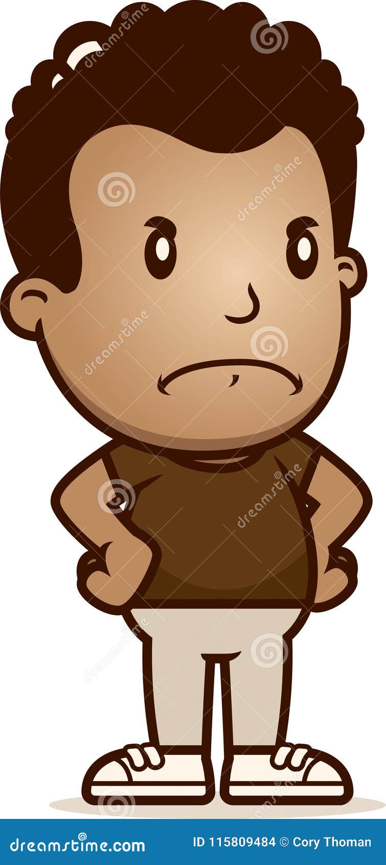 Cartoon Boy Angry stock vector. Illustration of vector - 115809484