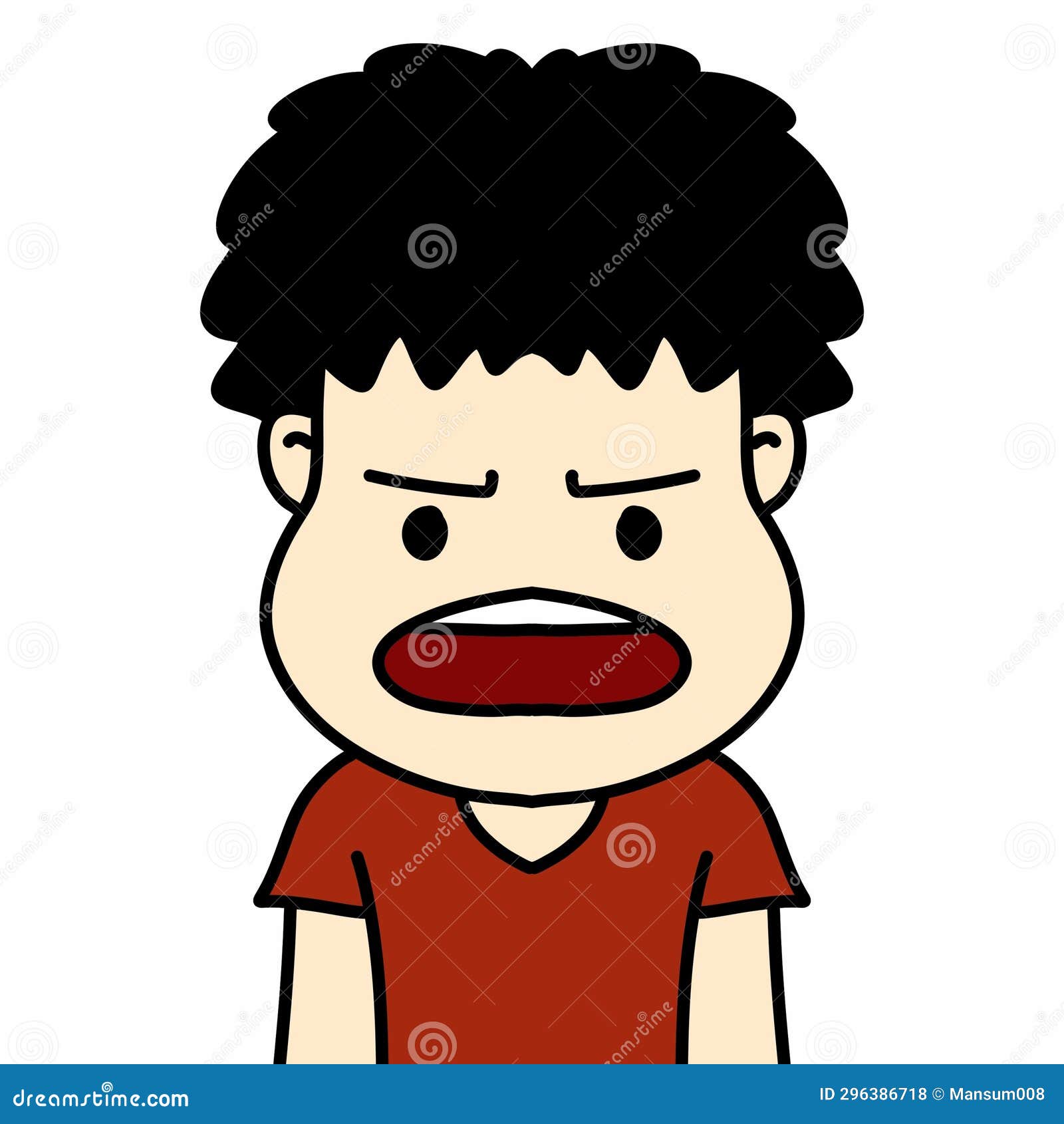 Cartoon Boy Angry and Worried Stock Illustration - Illustration of ...