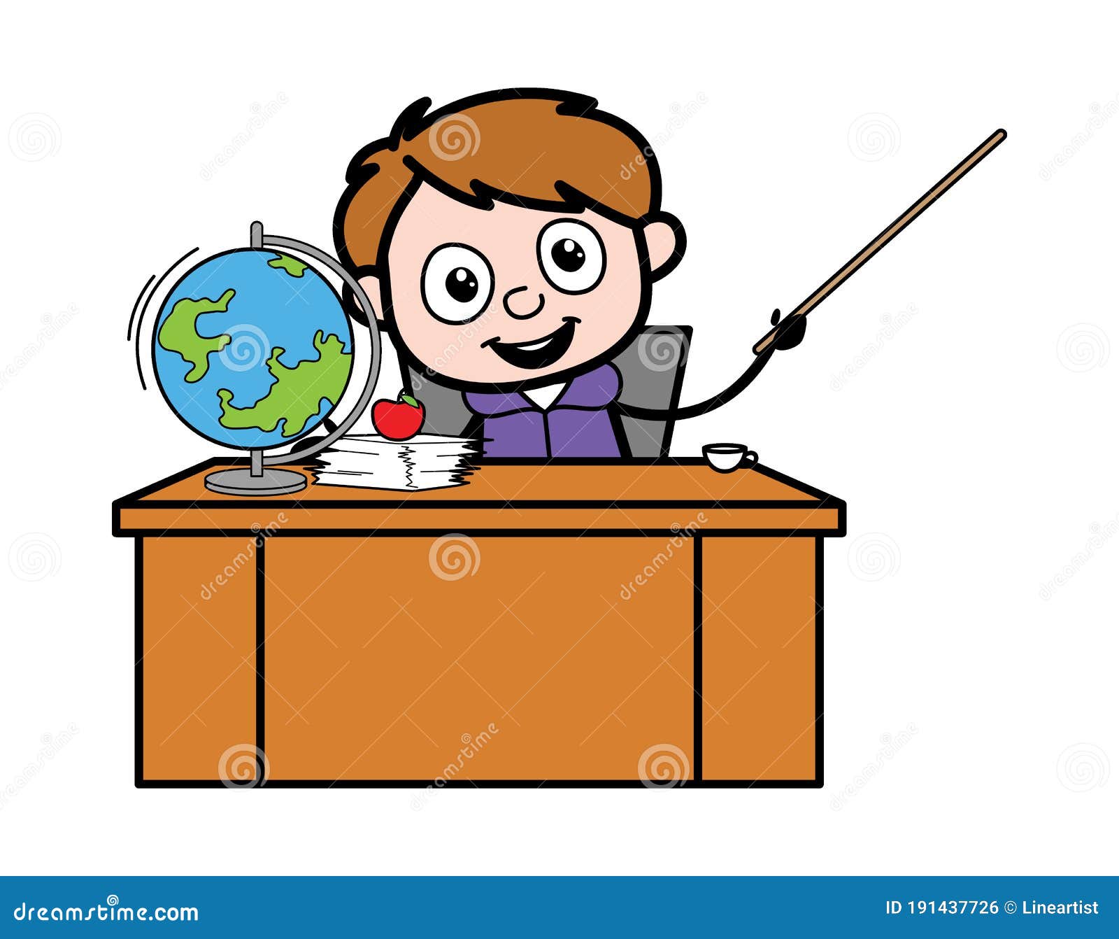 Cartoon Boy as Teacher stock illustration. Illustration of male - 191437726