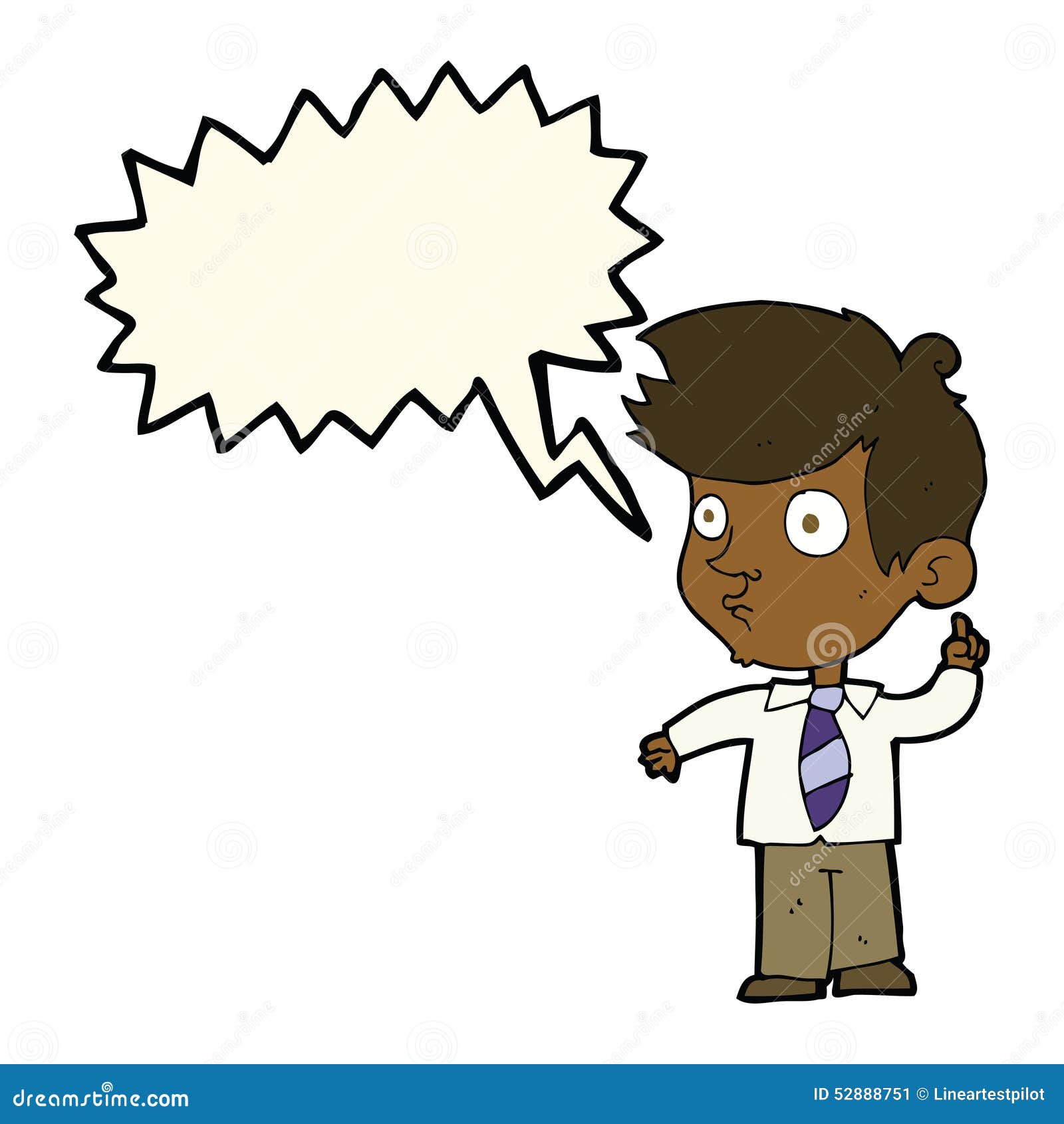 Cartoon Boy Asking Question with Speech Bubble Stock Illustration ...