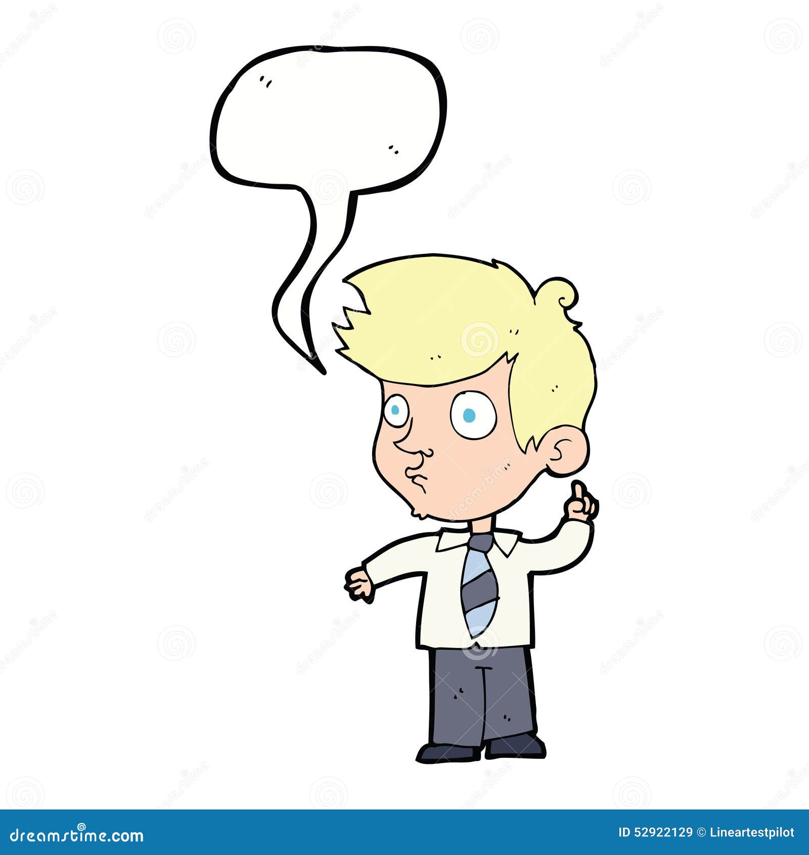 Cartoon Boy Asking Question with Speech Bubble Stock Illustration ...