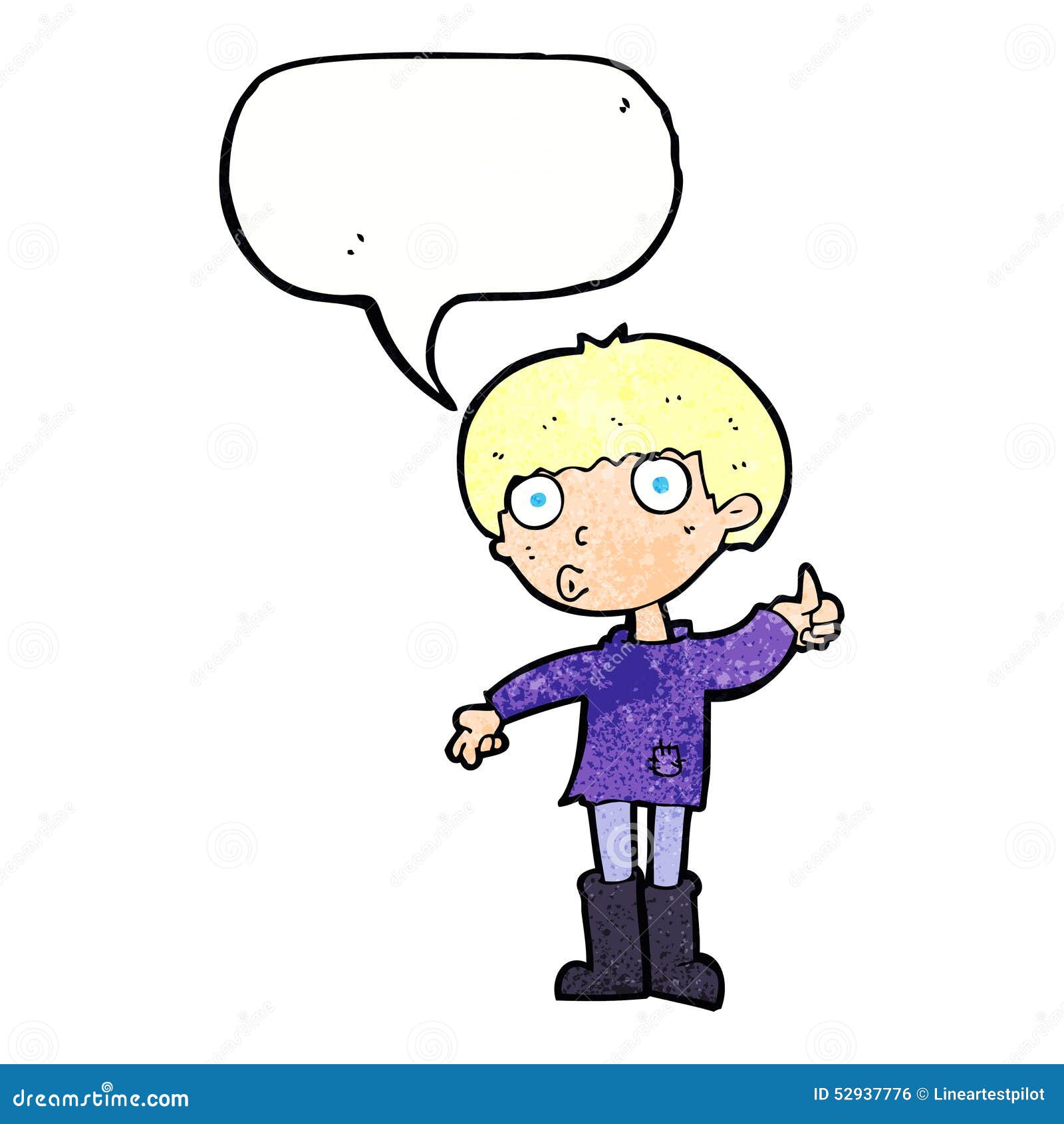 Cartoon Boy Asking Question with Speech Bubble Stock Illustration ...