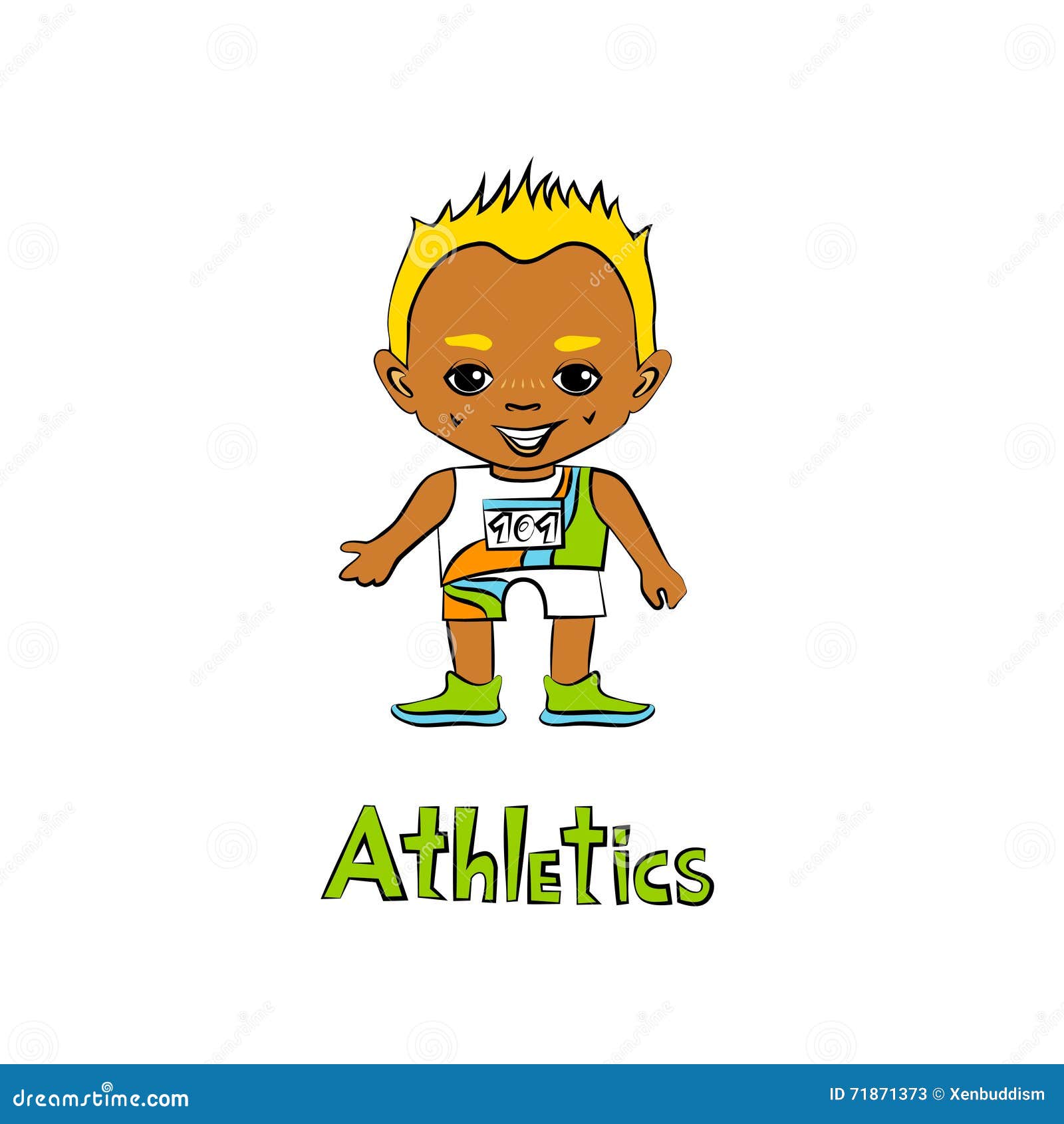 Cartoon Boy Athelete stock illustration. Illustration of dynamism ...