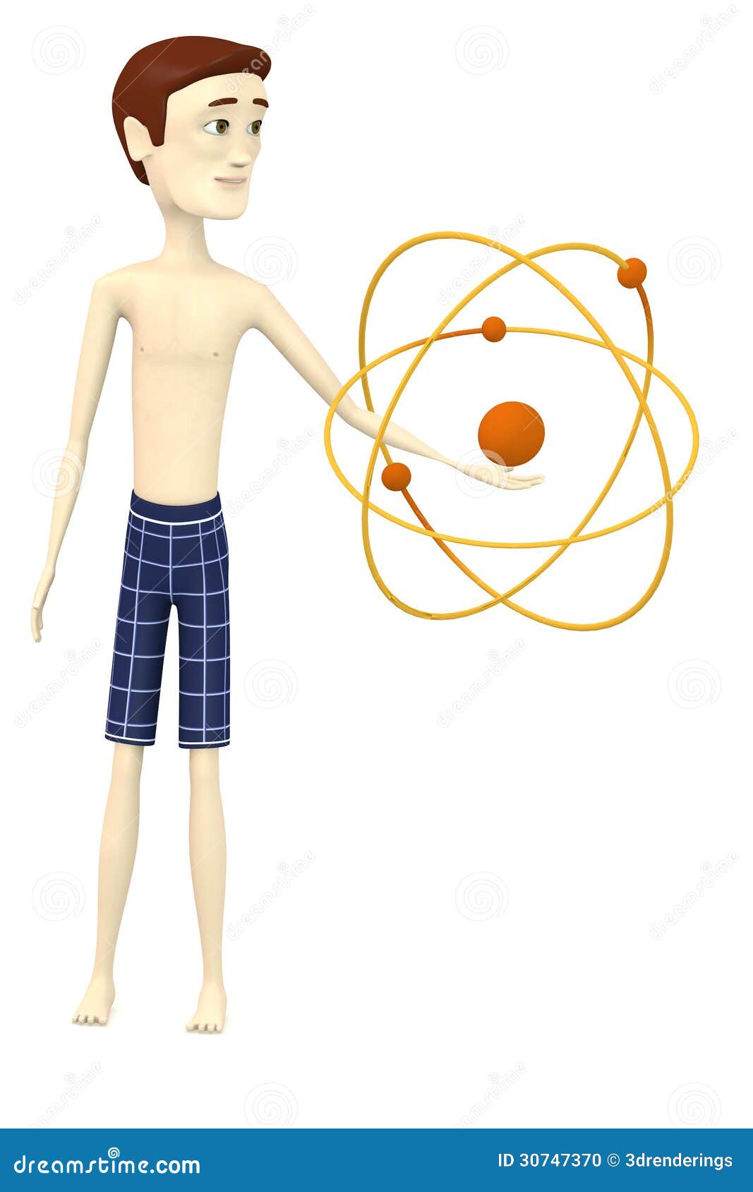 Cartoon boy with atom stock illustration. Illustration of male - 30747370