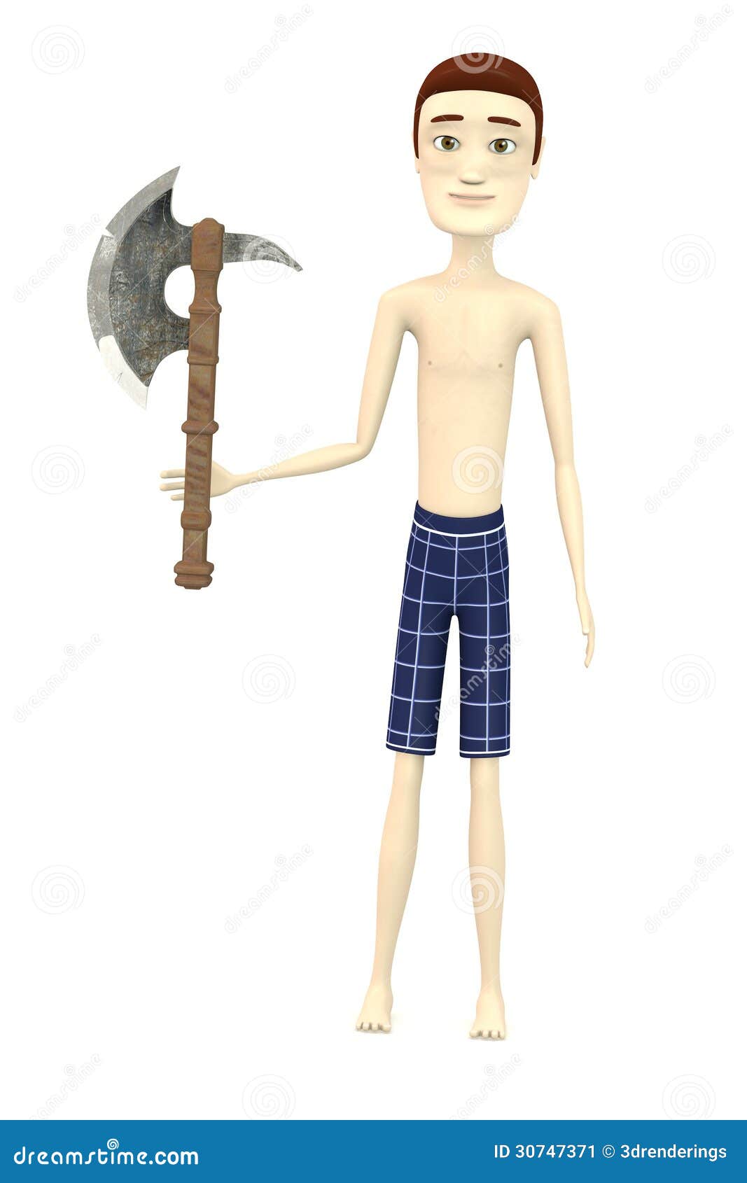 Cartoon boy with axe stock illustration. Illustration of pose - 30747371