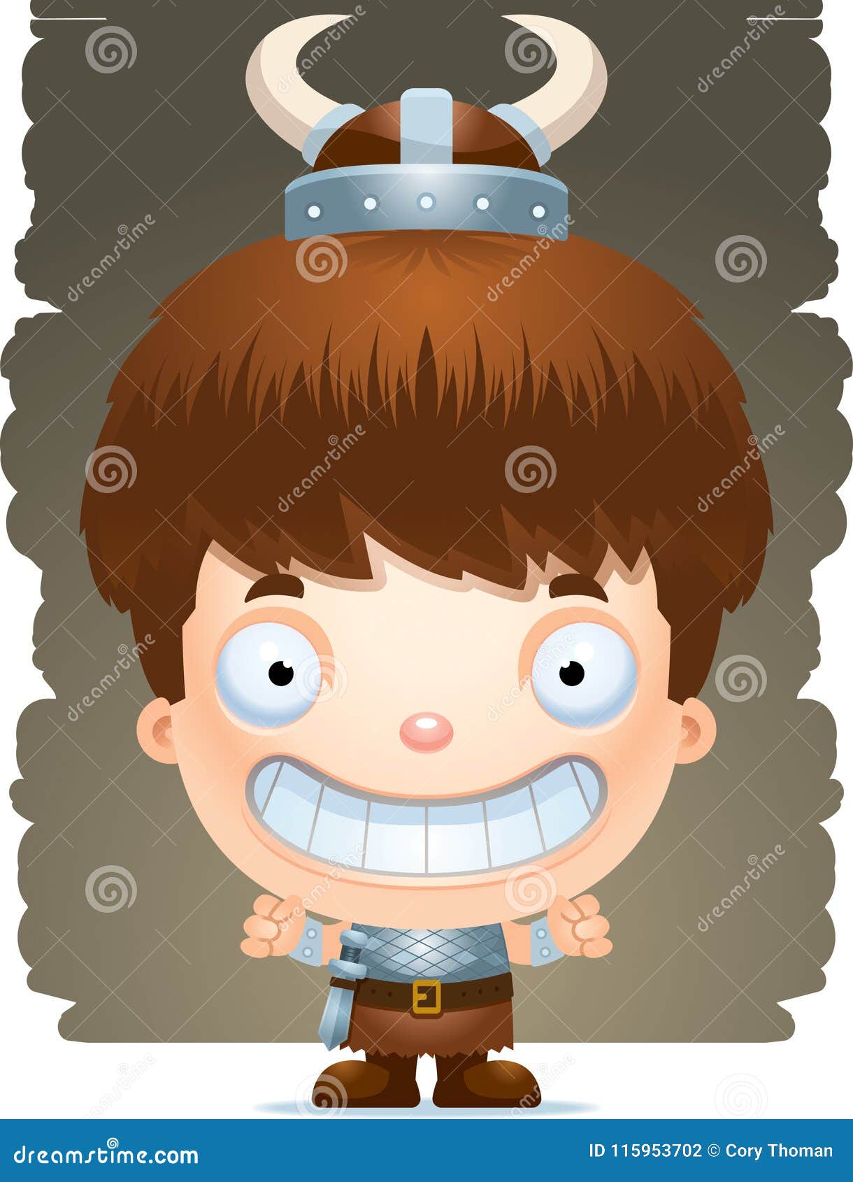 Cartoon Boy Barbarian Smiling Stock Vector - Illustration of viking ...