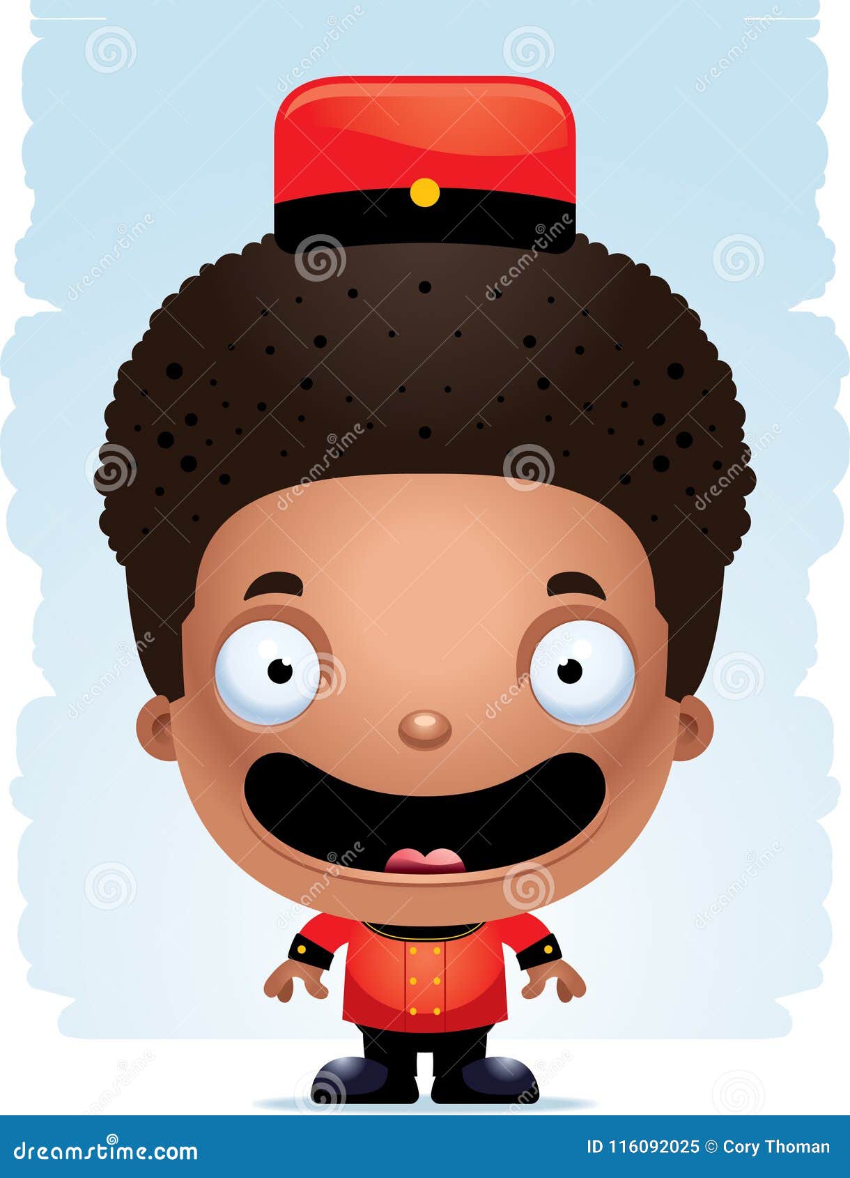 Cartoon Boy Bellhop Smiling Stock Vector - Illustration of happy ...