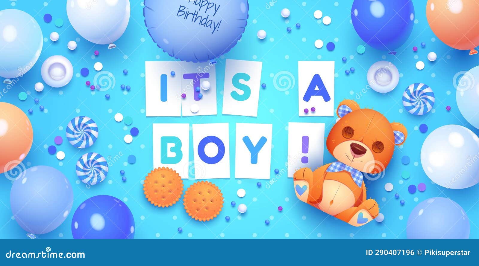 Cartoon Boy Birthday Objects Collection Vector Design Illustration ...