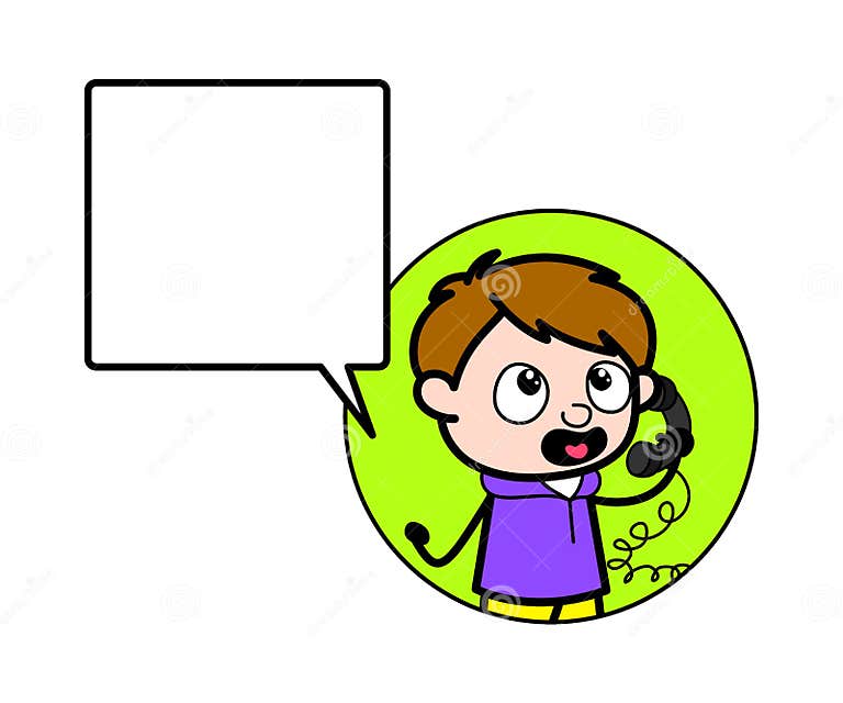 Cartoon Boy Calling on Cell Phone Stock Illustration - Illustration of ...