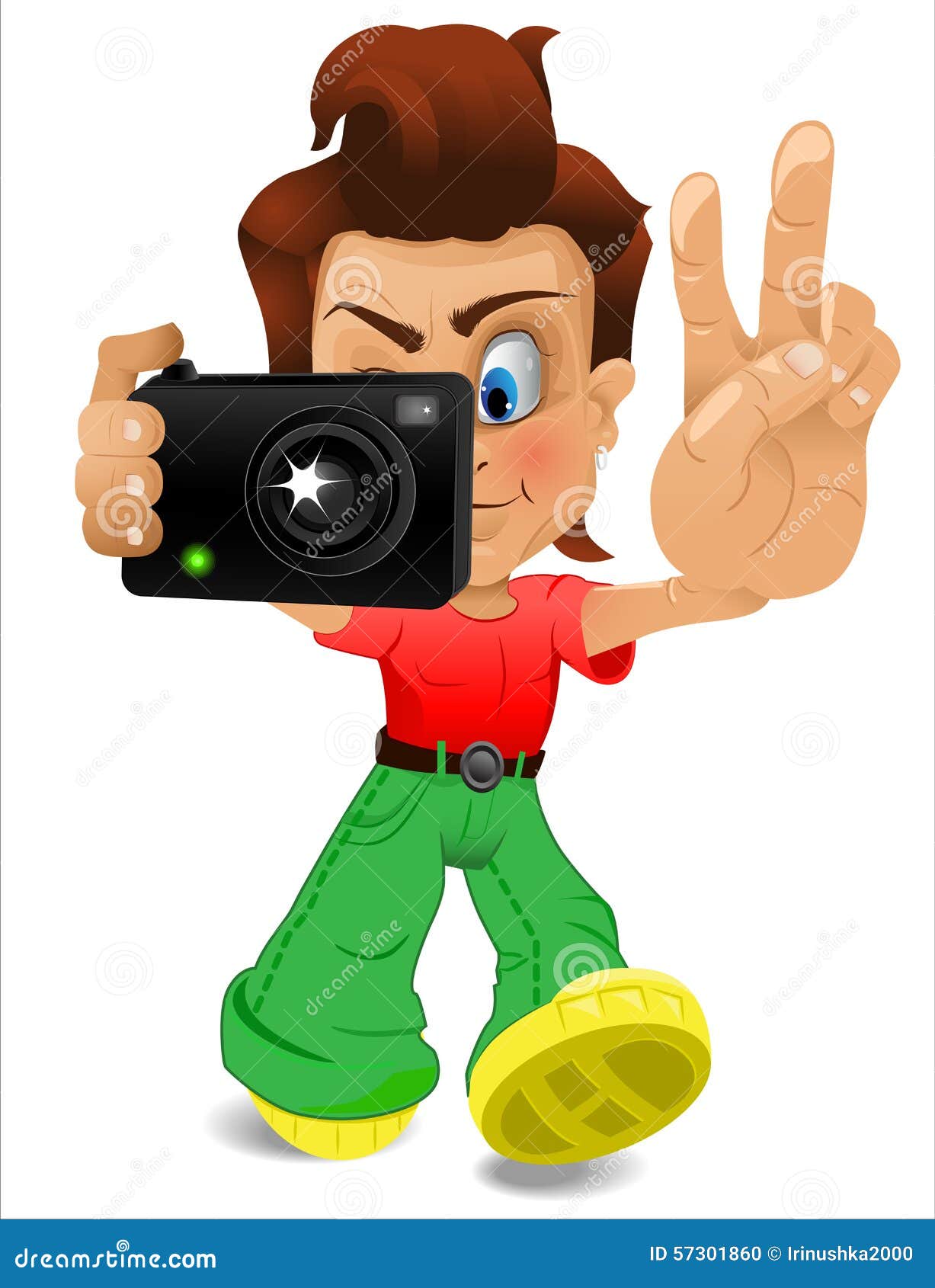 Cartoon Boy With Camera Vector Illustration | CartoonDealer.com #57301860