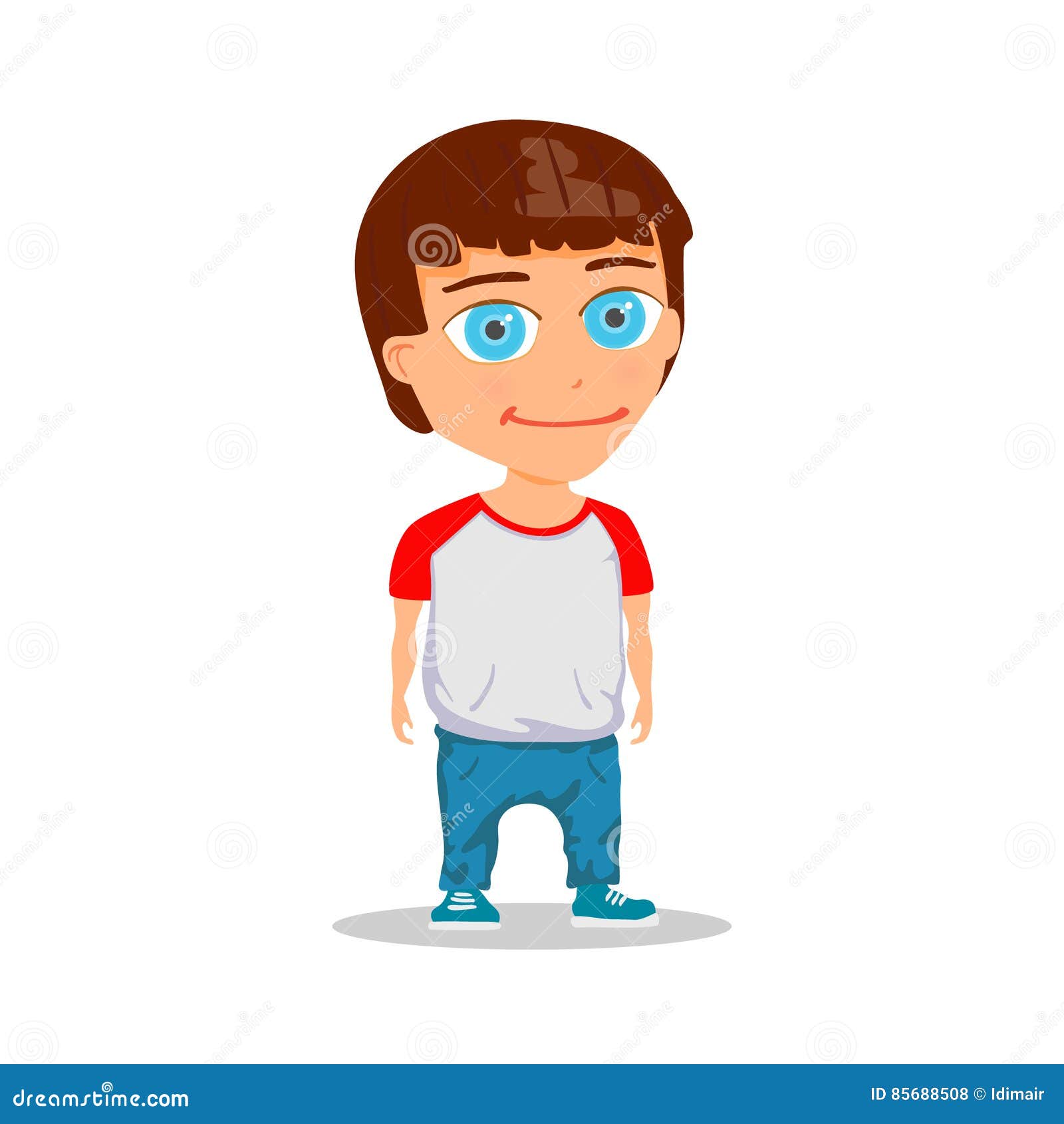 Cartoon Boy Character Isolated On White Background. Vector ...