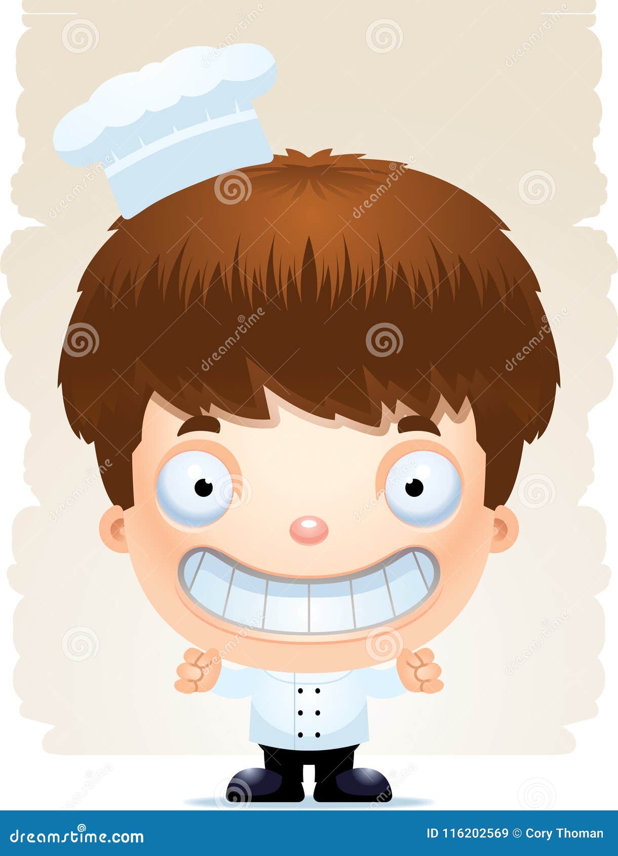 Cartoon Boy Chef Smiling stock vector. Illustration of clipart - 116202569