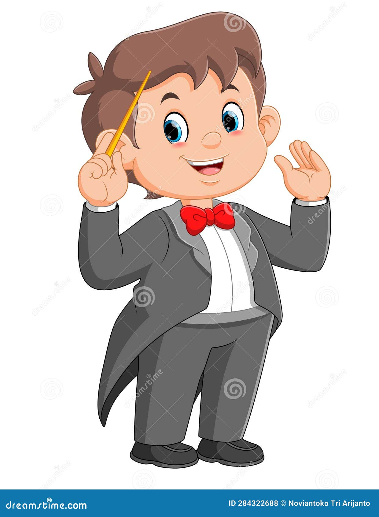 Conductor Directing Symphony Orchestra Vector | CartoonDealer.com #90430715