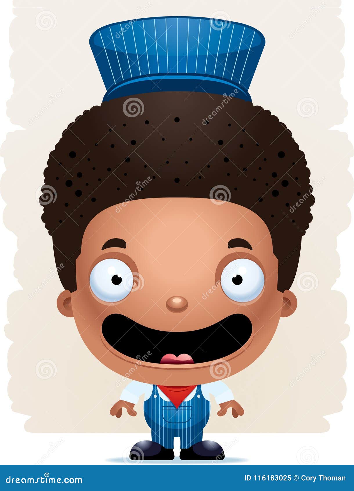 Cartoon Boy Conductor Smiling Stock Vector - Illustration of person ...
