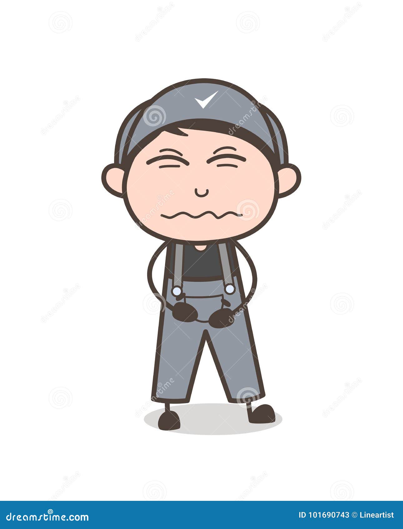 Cartoon Boy Confounded Face Vector Illustration Stock Illustration ...