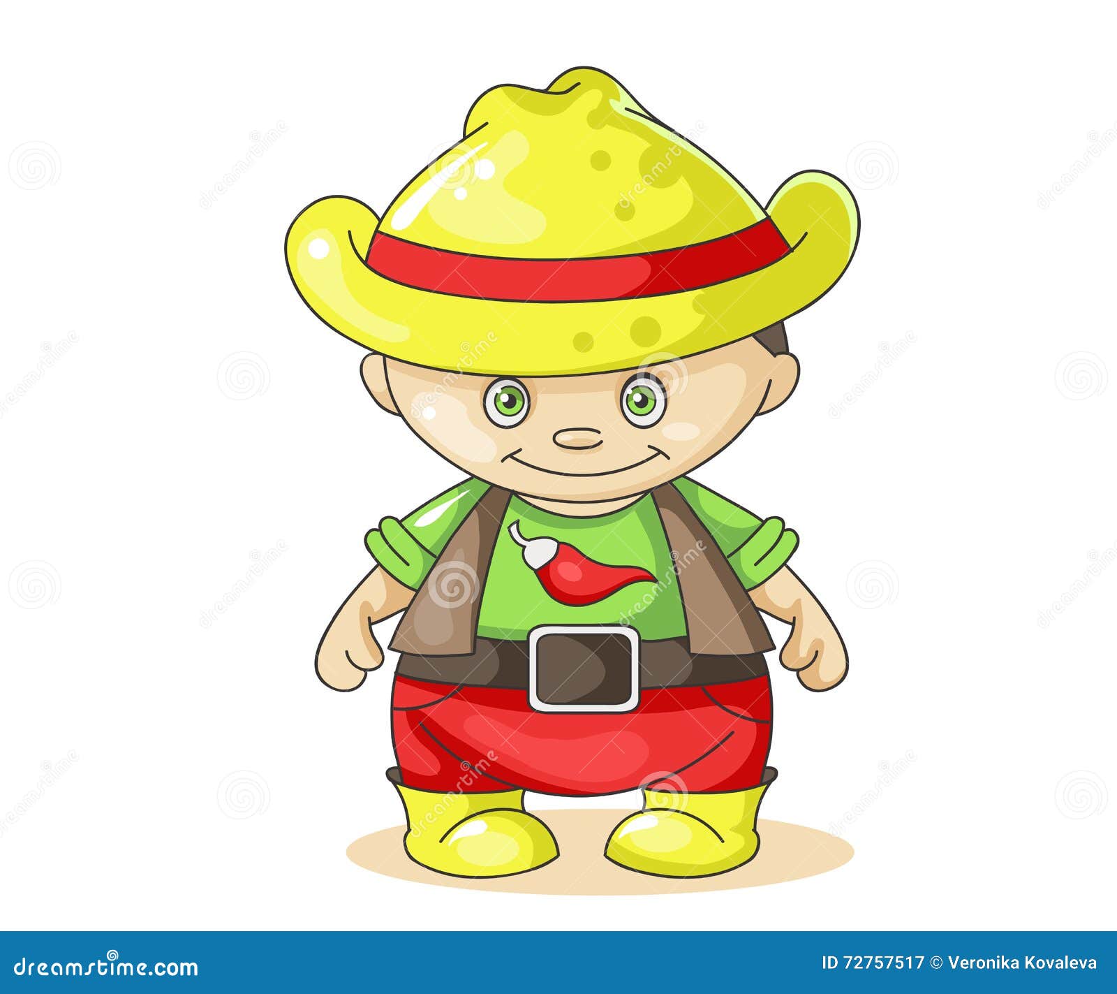 Cartoon boy cowboy stock vector. Illustration of comic - 72757517