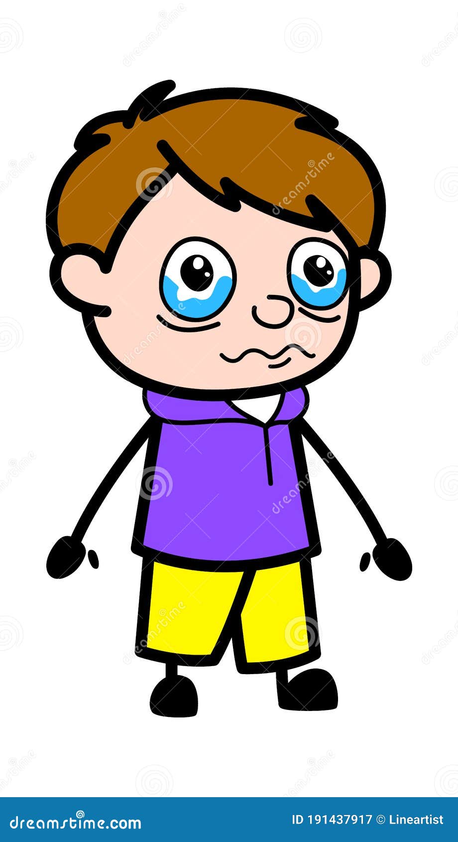 Cartoon Boy Crying stock illustration. Illustration of doodle - 191437917