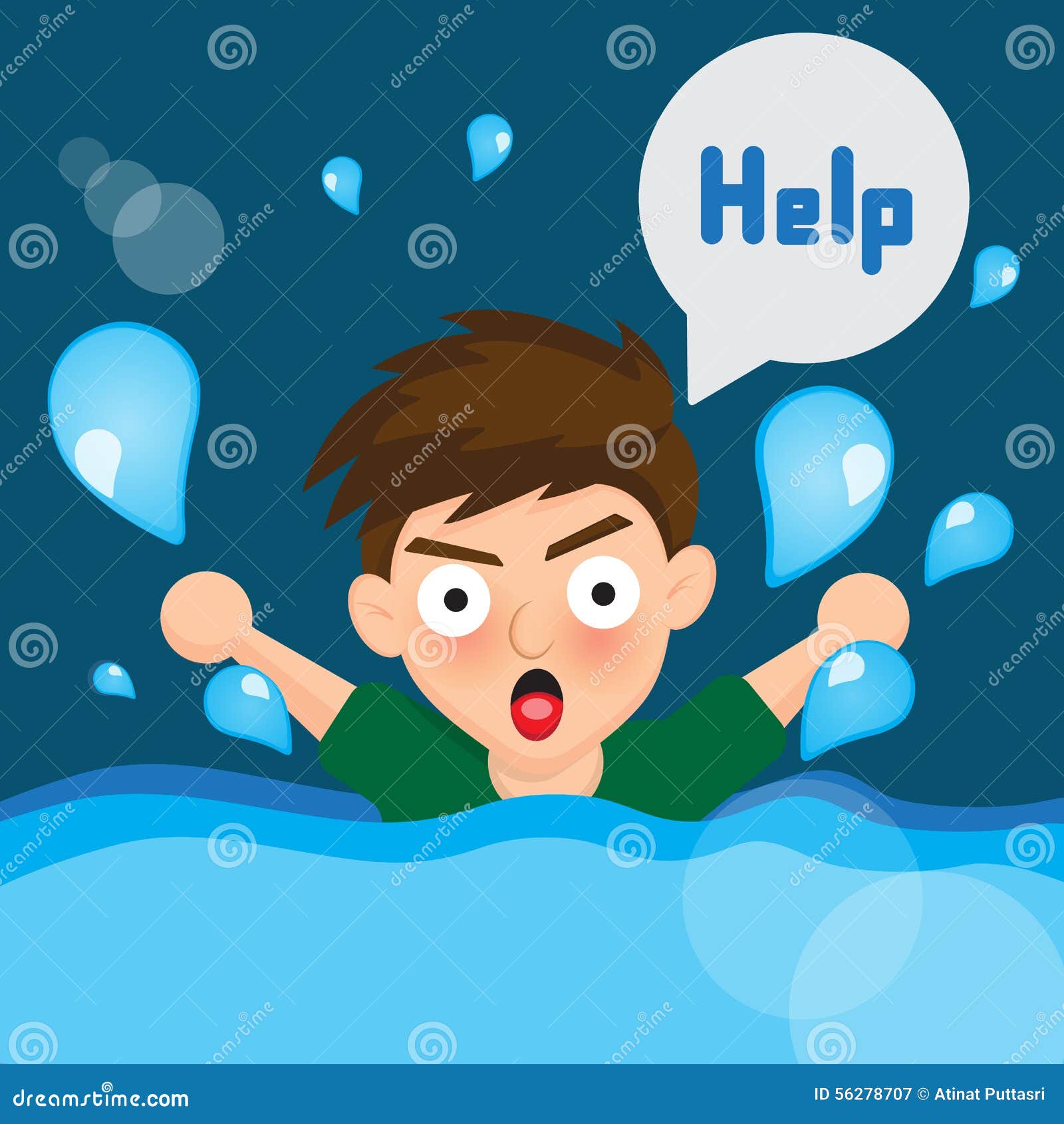 Boy Drowning Clipart