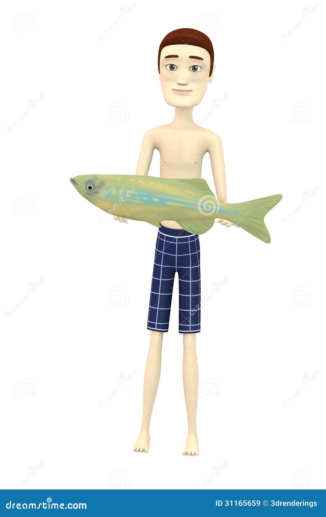 Cartoon Boy With Fish Royalty-Free Stock Photo | CartoonDealer.com ...