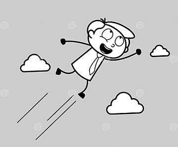 Cartoon Boy Flying Vector stock illustration. Illustration of ...