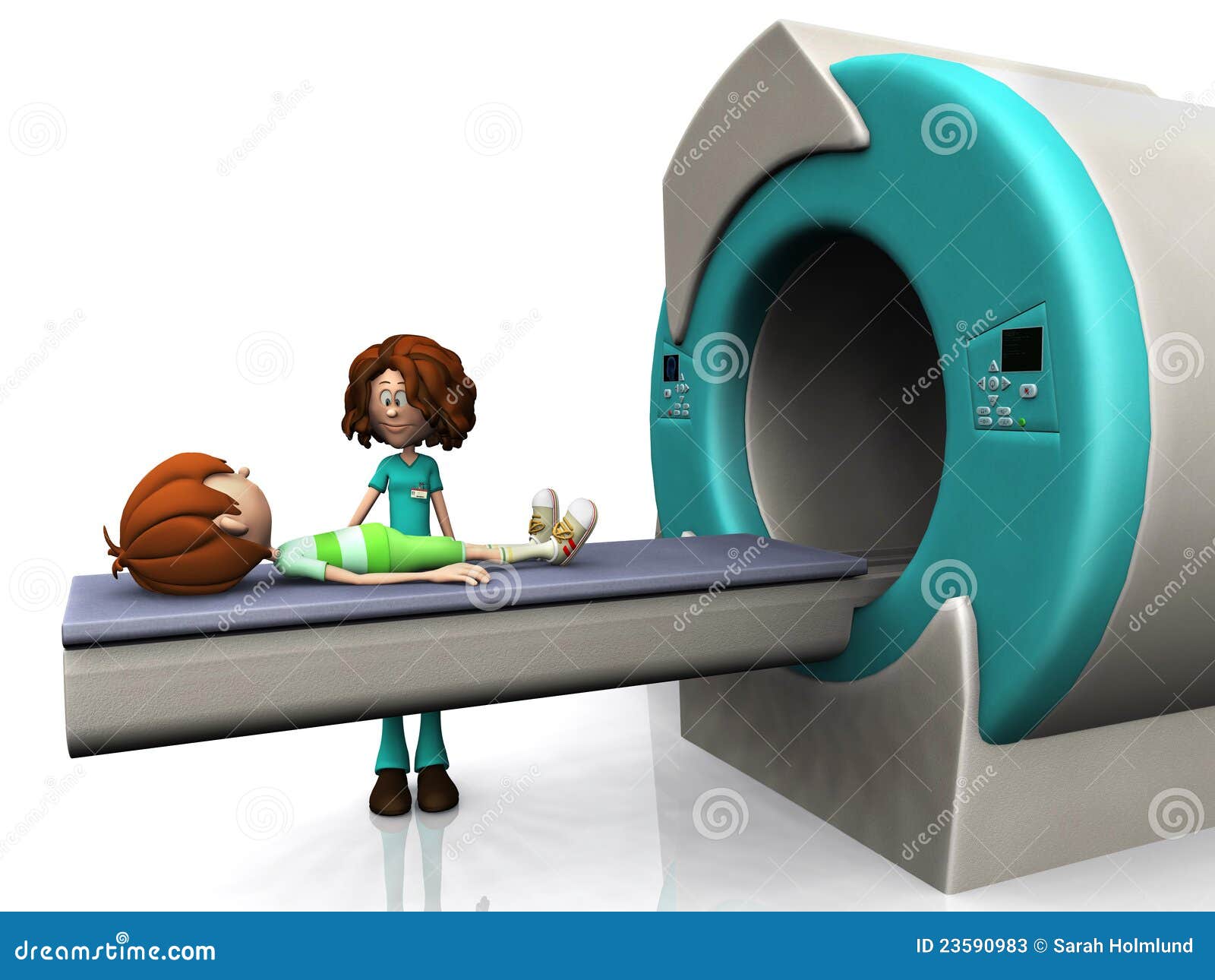 Cartoon Boy Getting an MRI Scan. Stock Illustration - Illustration of ...