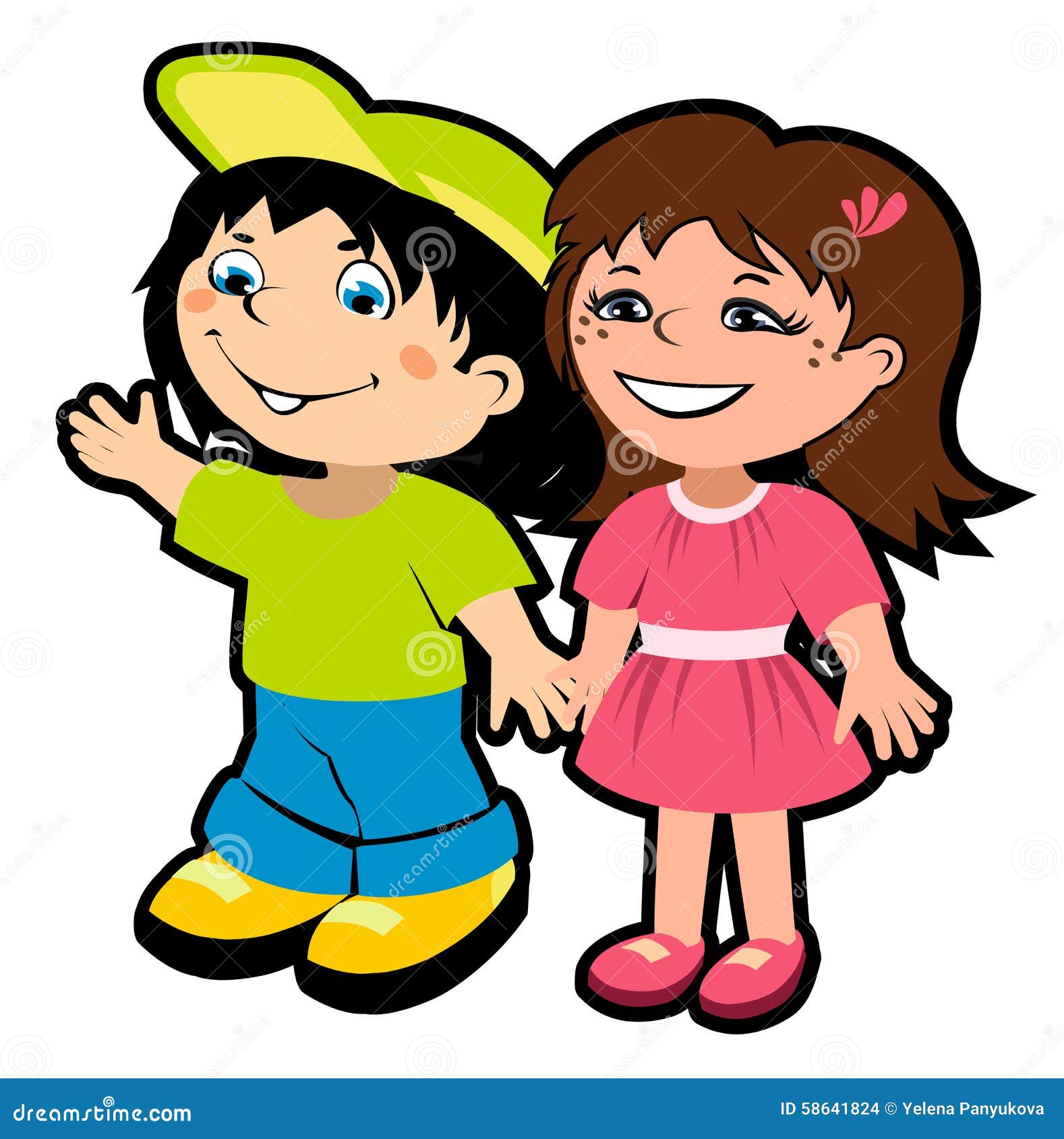 Cartoon Boy And Girl Vector Illustration | CartoonDealer.com #58641824