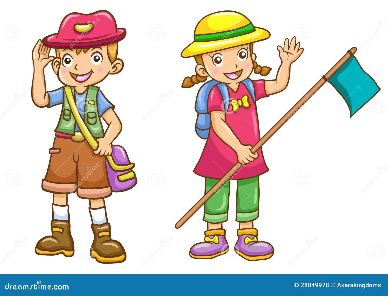 Cartoon boy/girl scout stock vector. Illustration of style - 28849978