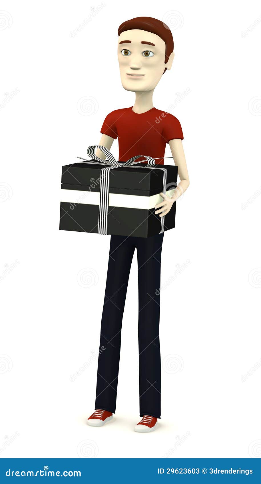 Cartoon boy giving a gift stock illustration. Illustration of young ...