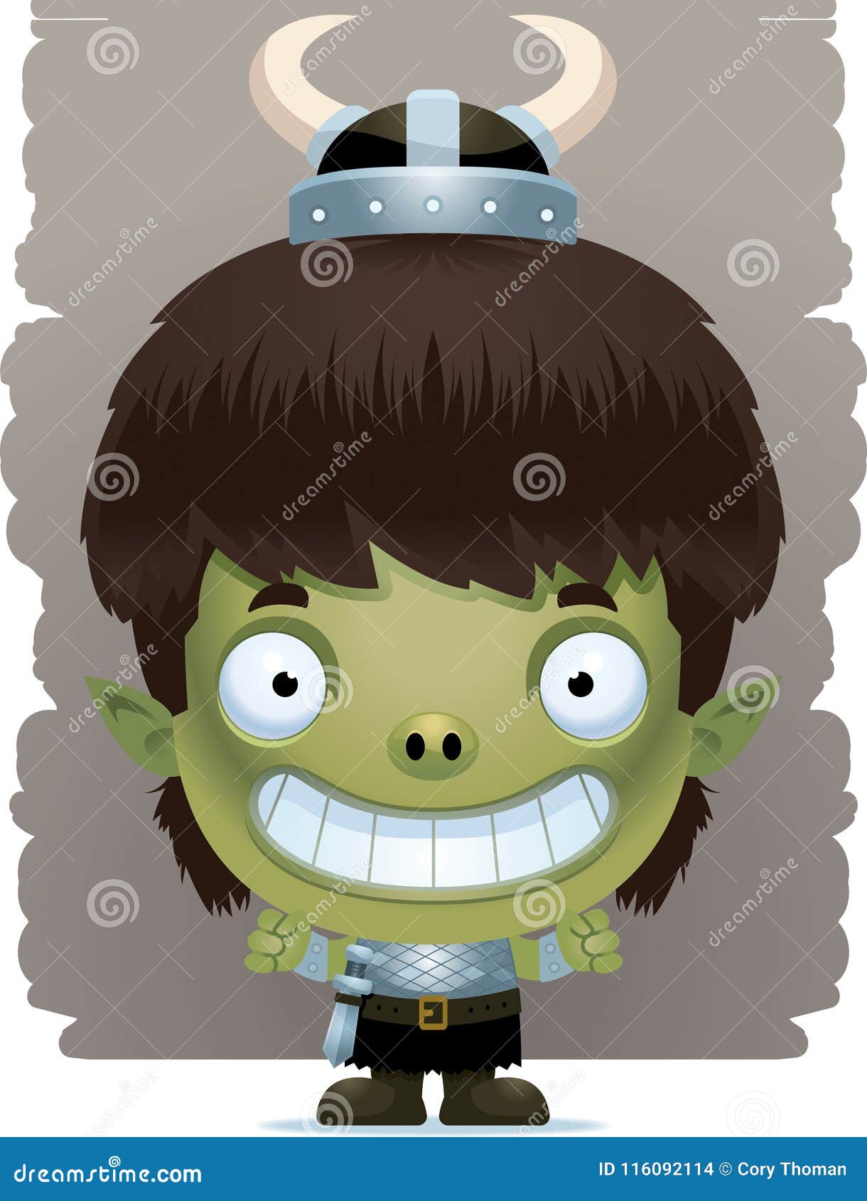 Cartoon Boy Goblin Smiling stock vector. Illustration of smiling ...