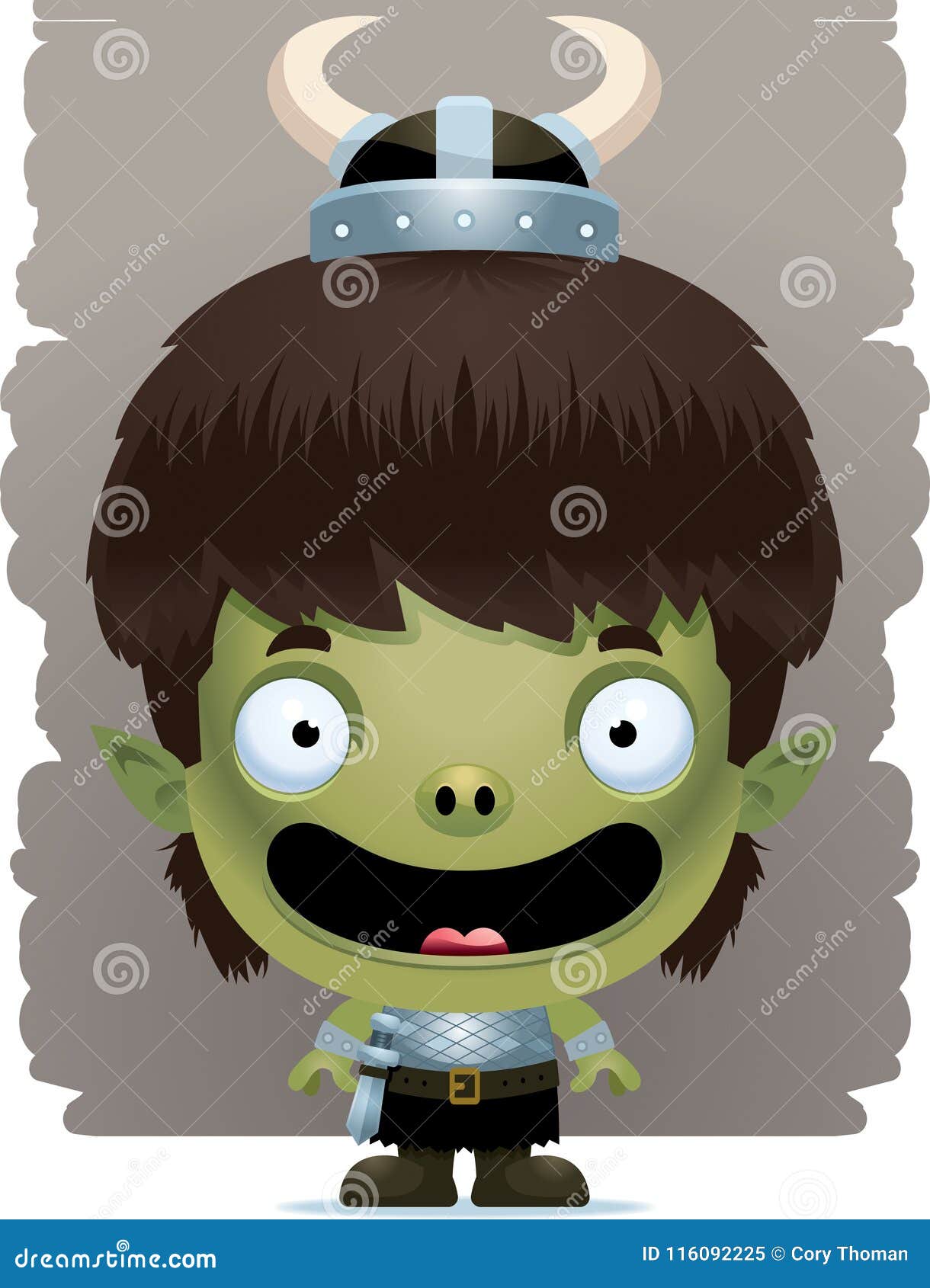 Cartoon Boy Goblin Smiling stock vector. Illustration of smiling ...