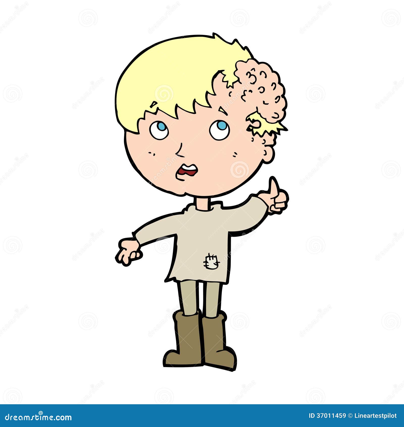Cartoon Boy with Growth on Head Stock Vector - Illustration of funny ...